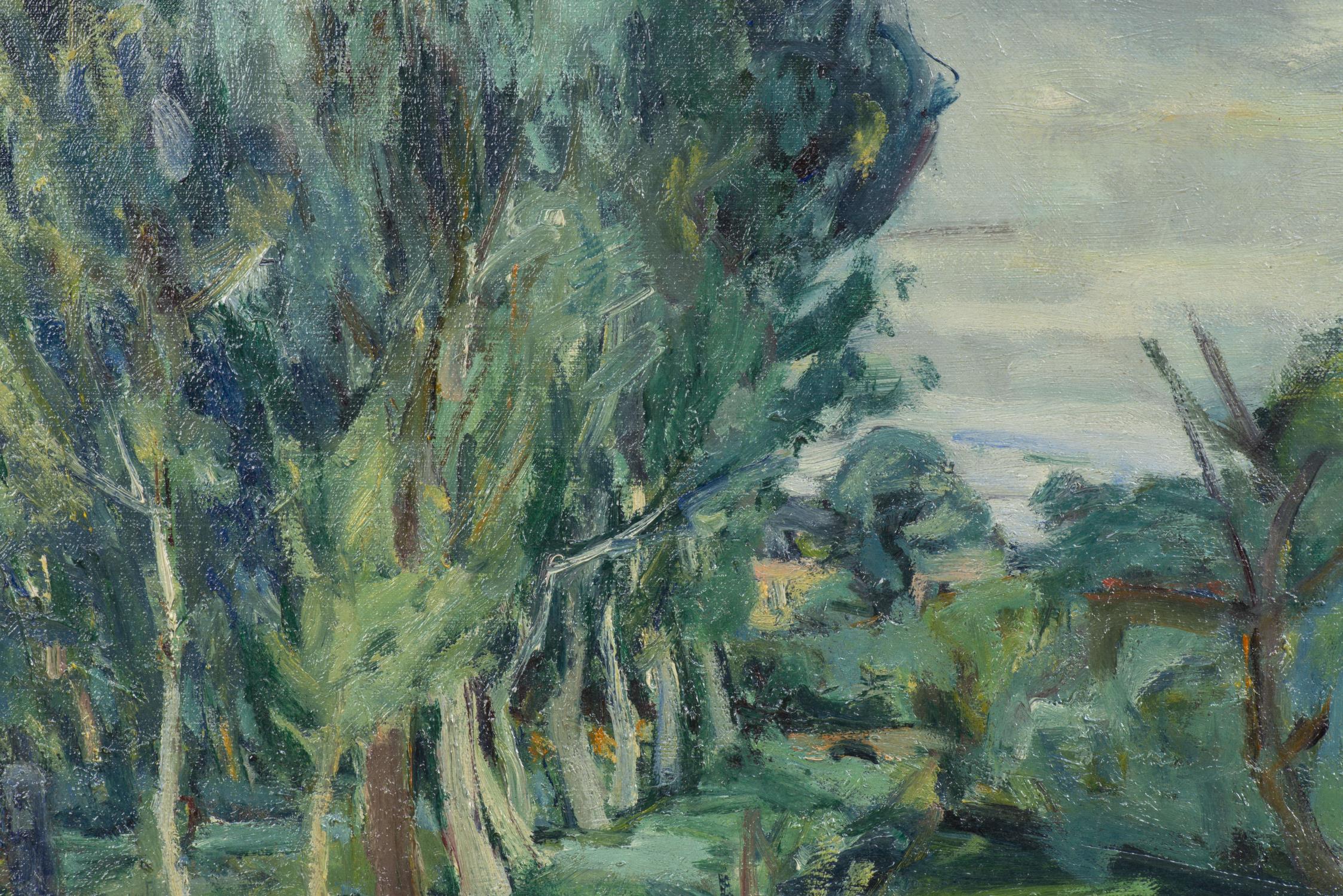 Henri EPSTEIN (Henryk Epstein) (1892-1944) "Paysage avec maison" huile ...