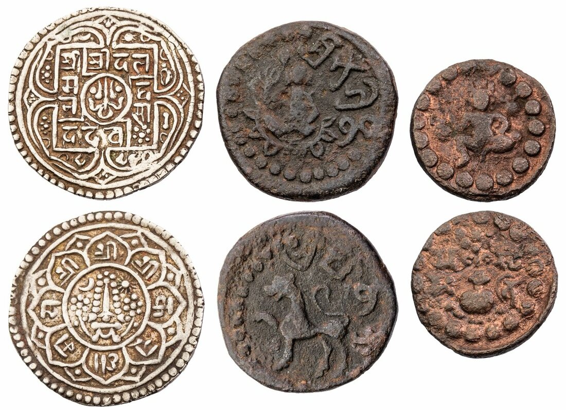 Nepal, Lichhavi Period, Mananka (c.576-605), AE Unit, lion left, legend ...