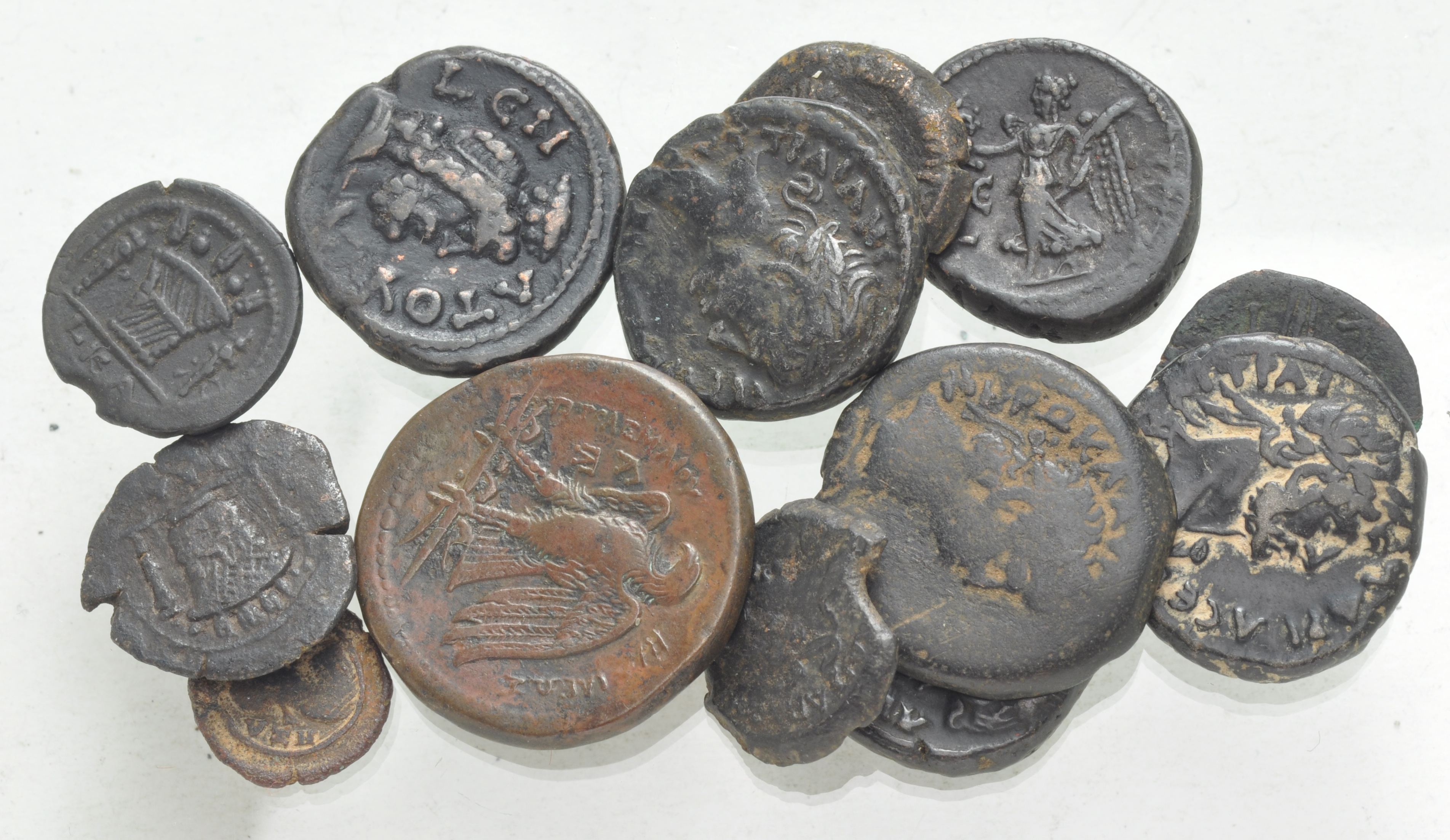MIXED. Greek - Roman Provincial. Lot of thirteen (13) billon and bronze ...