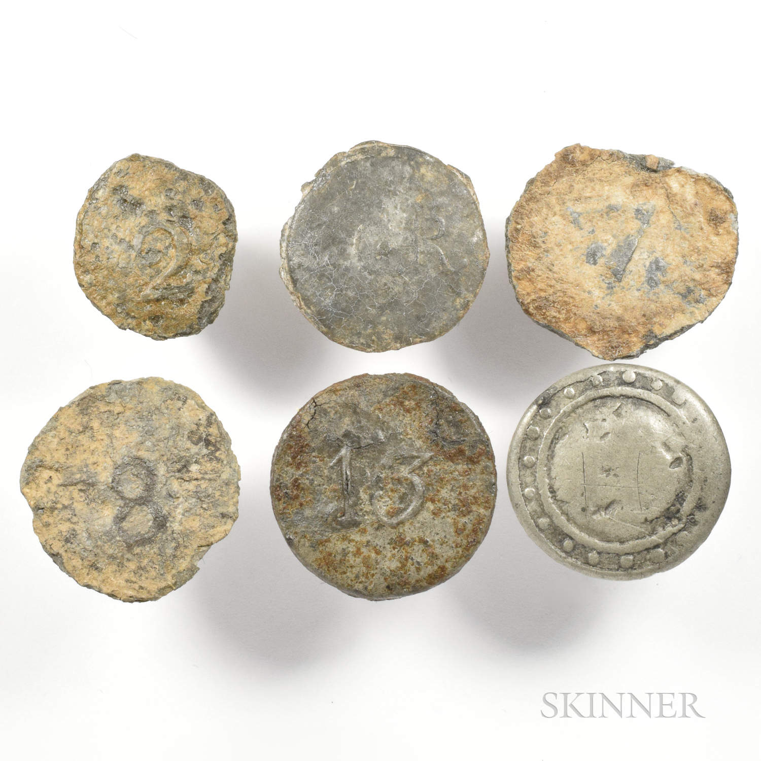 Six Pewter American Regimental Buttons | Barnebys