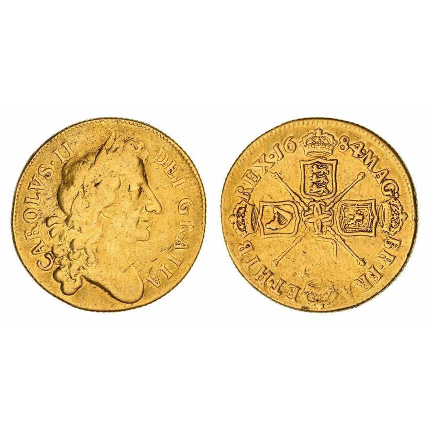 Charles II (1660-1685), Two-Guineas, 1684, second laureate bust right ...