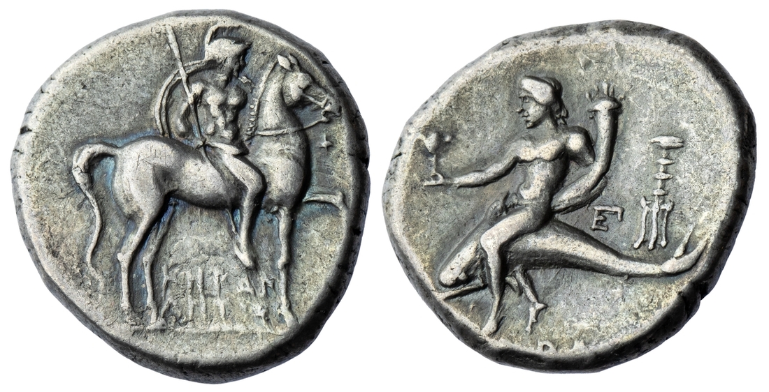 Calabria, Tarentum, AR Nomos, struck 272-235 BC, Herakletos, magistrate ...