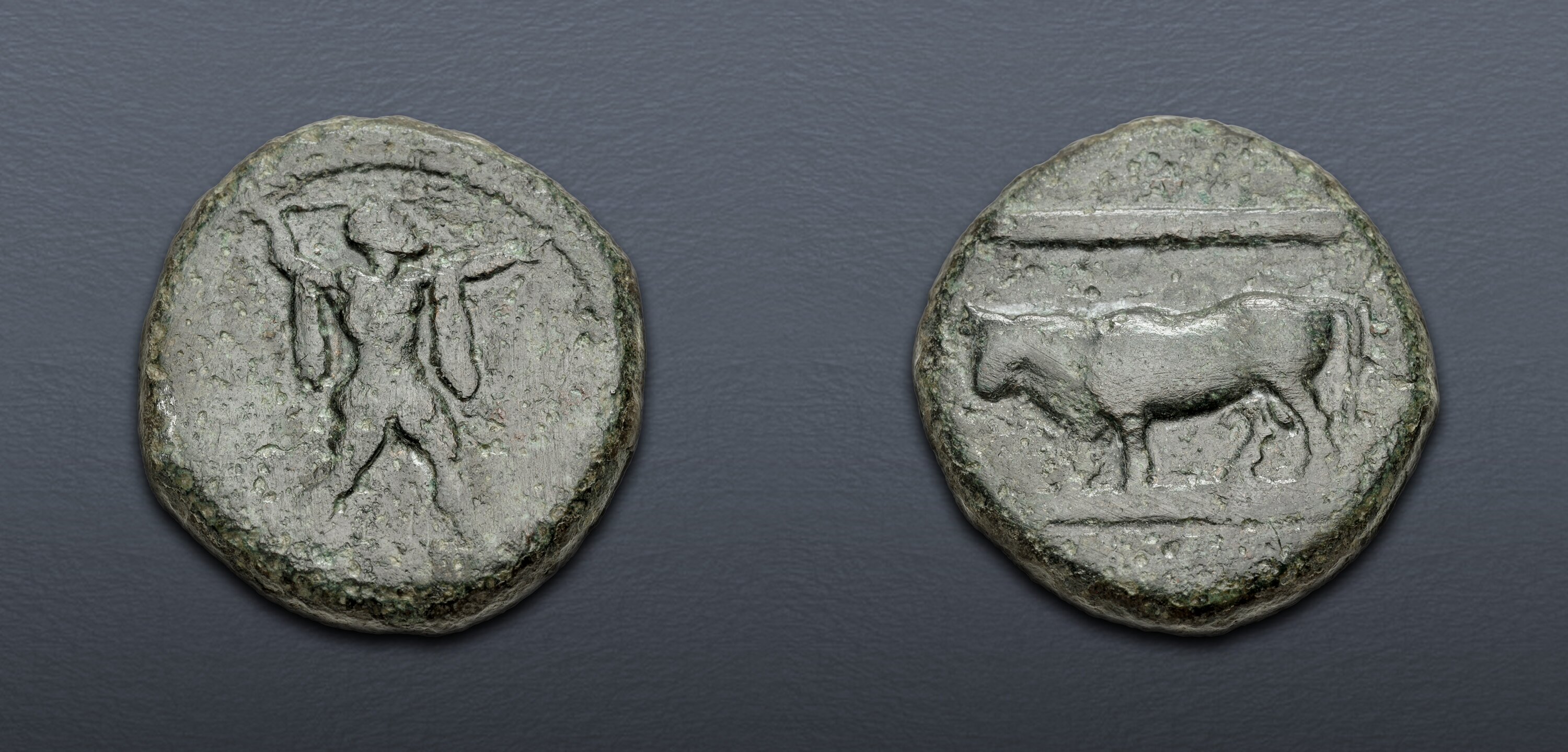 LUCANIA, Poseidonia. Circa 350-290 BC. Æ (23.5mm, 14.31 g, 12h). Near ...