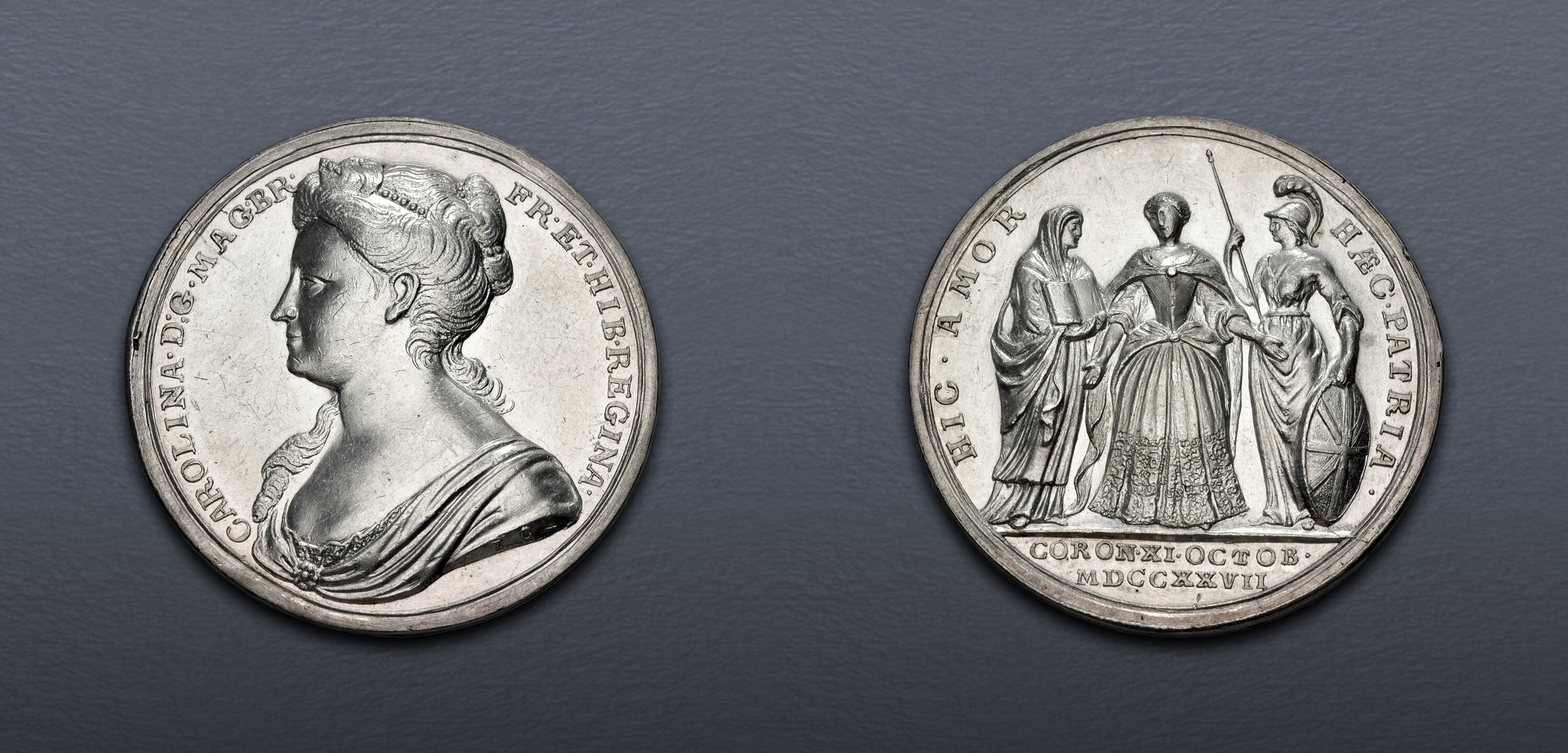 HANOVER. Caroline. Queen consort, 1727-1737. AR Medal (35mm, 19.24 g ...
