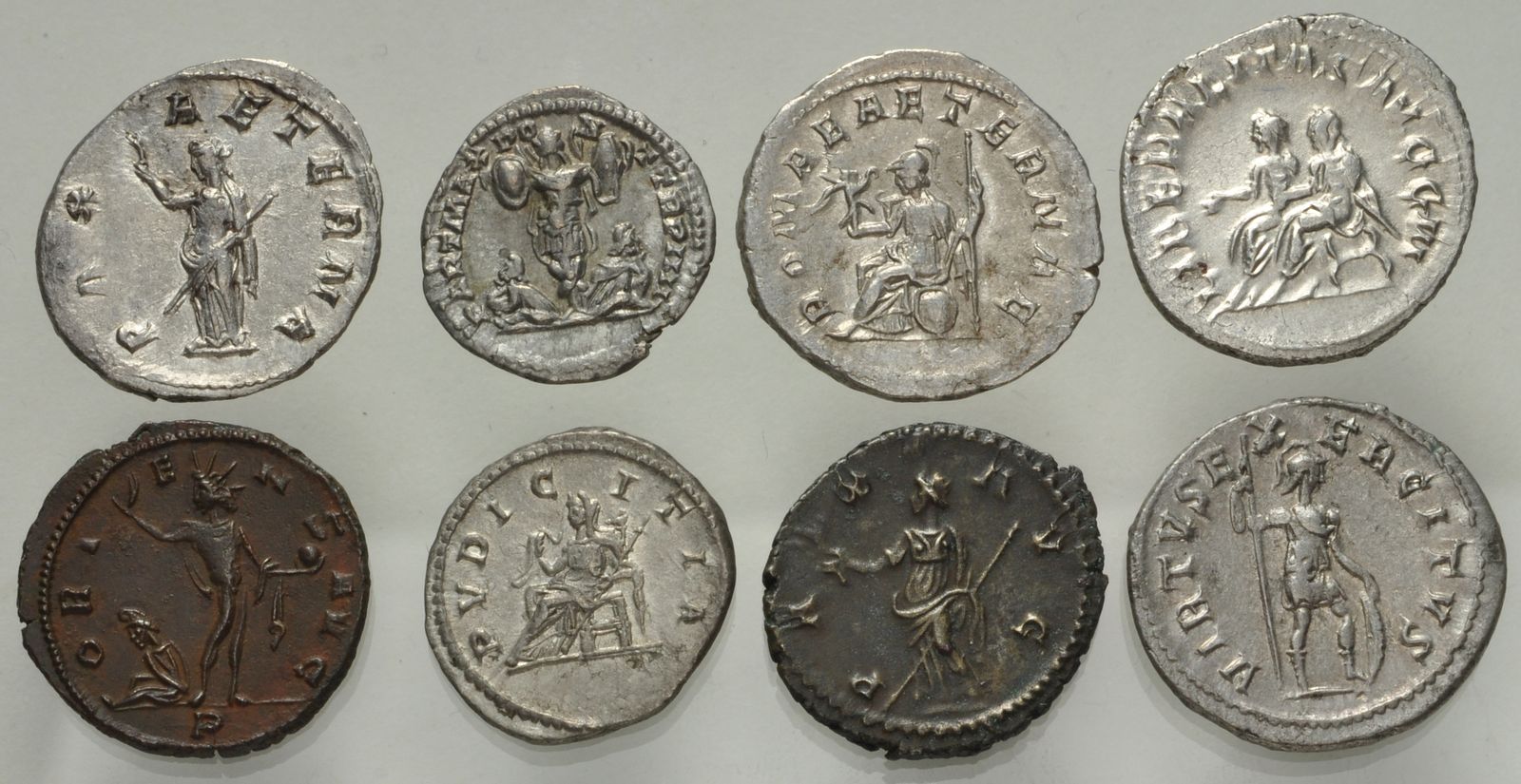 ROMAN. Imperial. Lot of eight (8) mostly silver issues. | Classical ...