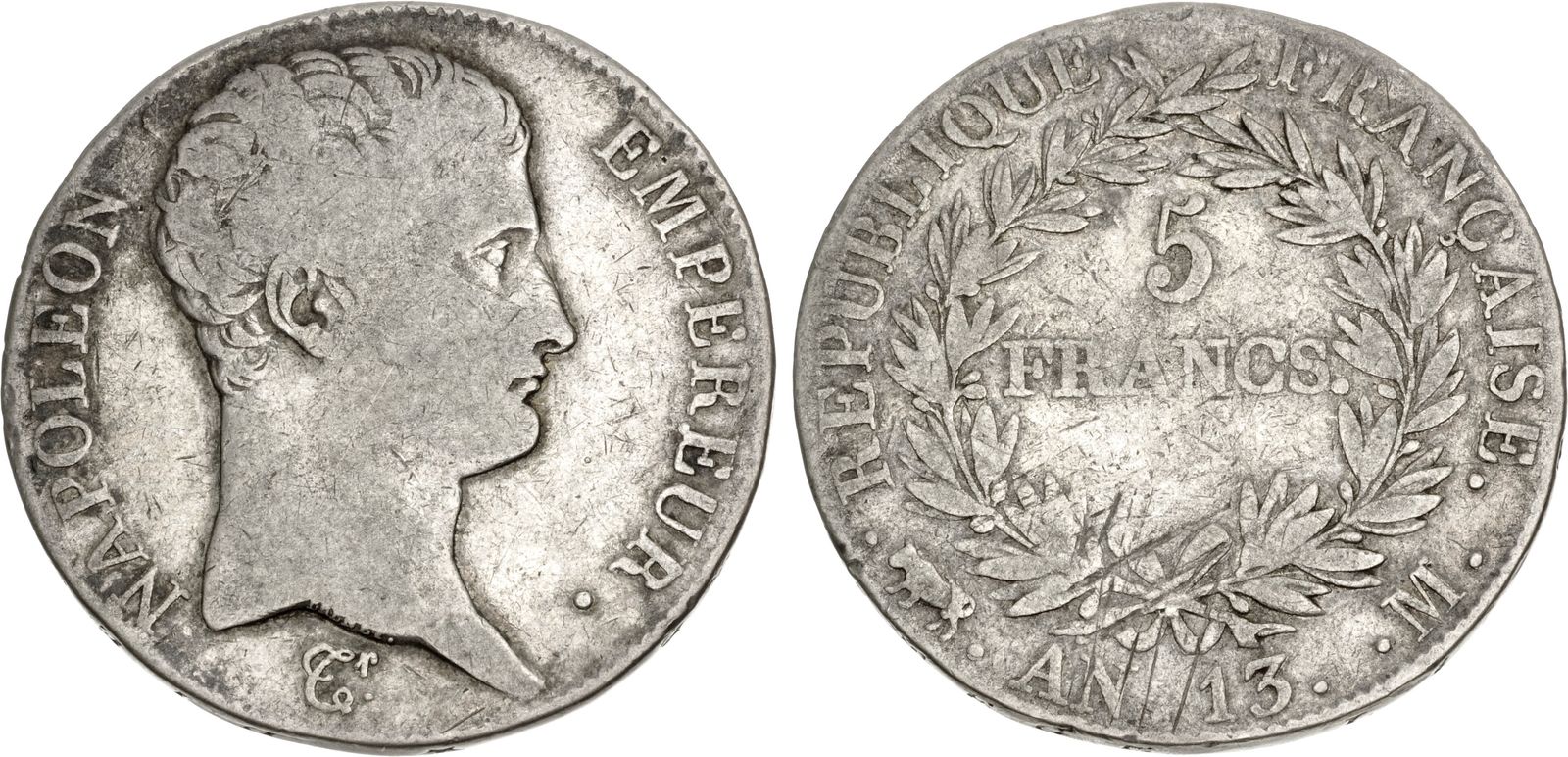 FRANCE, First Empire. Napoléon I. 1804-1814. AR 5 Francs (37mm, 24.75 g ...