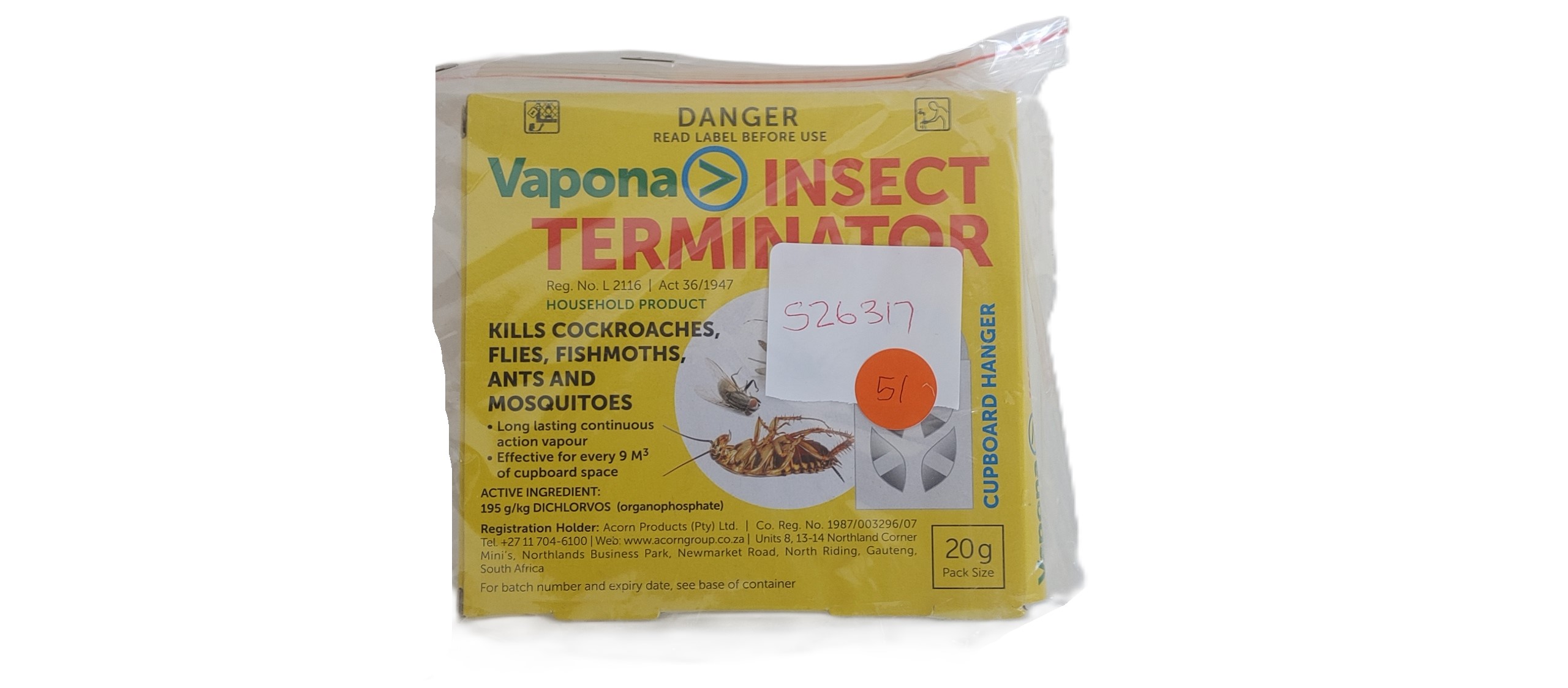 VAPONA CUPBOARD EXTERMINATORINSECT KILLER CUPBOARD INSECT KILLER FOR ...