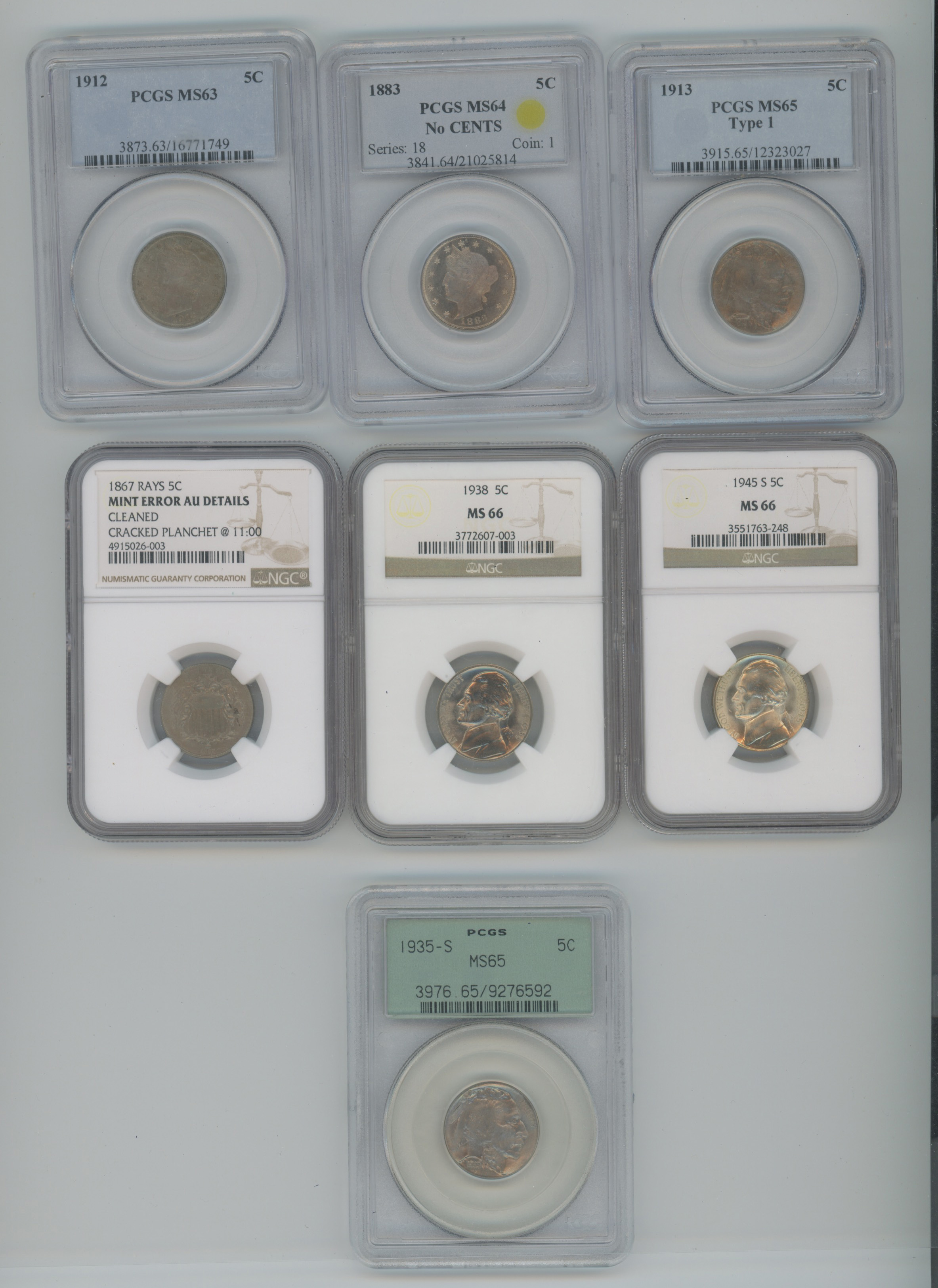 Lot of seven (7) nickels. . . | Classical Numismatic Group