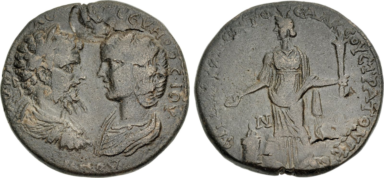 CARIA, Stratonicaea. Septimius Severus, with Julia Domna. AD 193-211. Æ ...