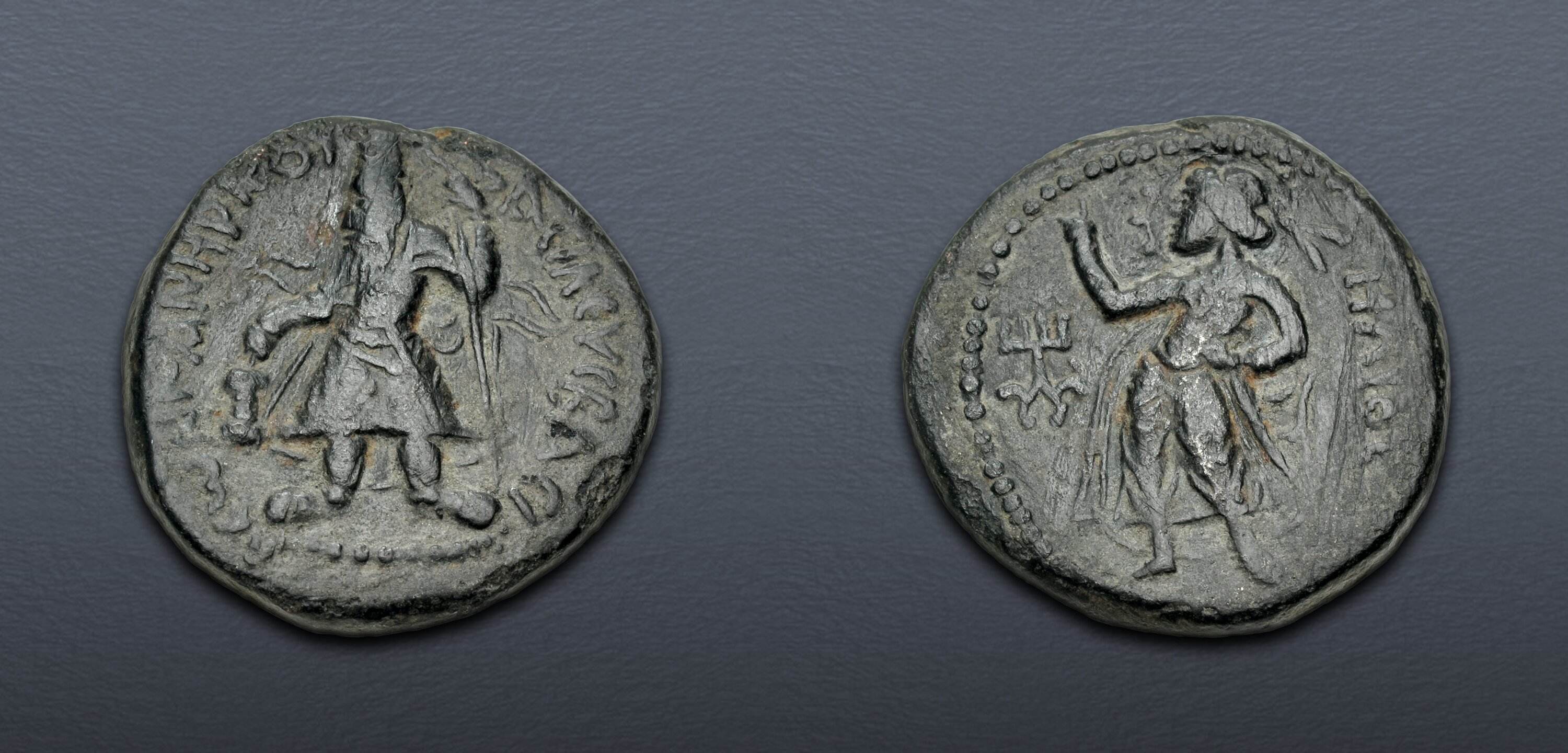 INDIA, Kushan Empire. Kanishka I. Circa AD 127-151. CU Didrachm (22.5mm ...