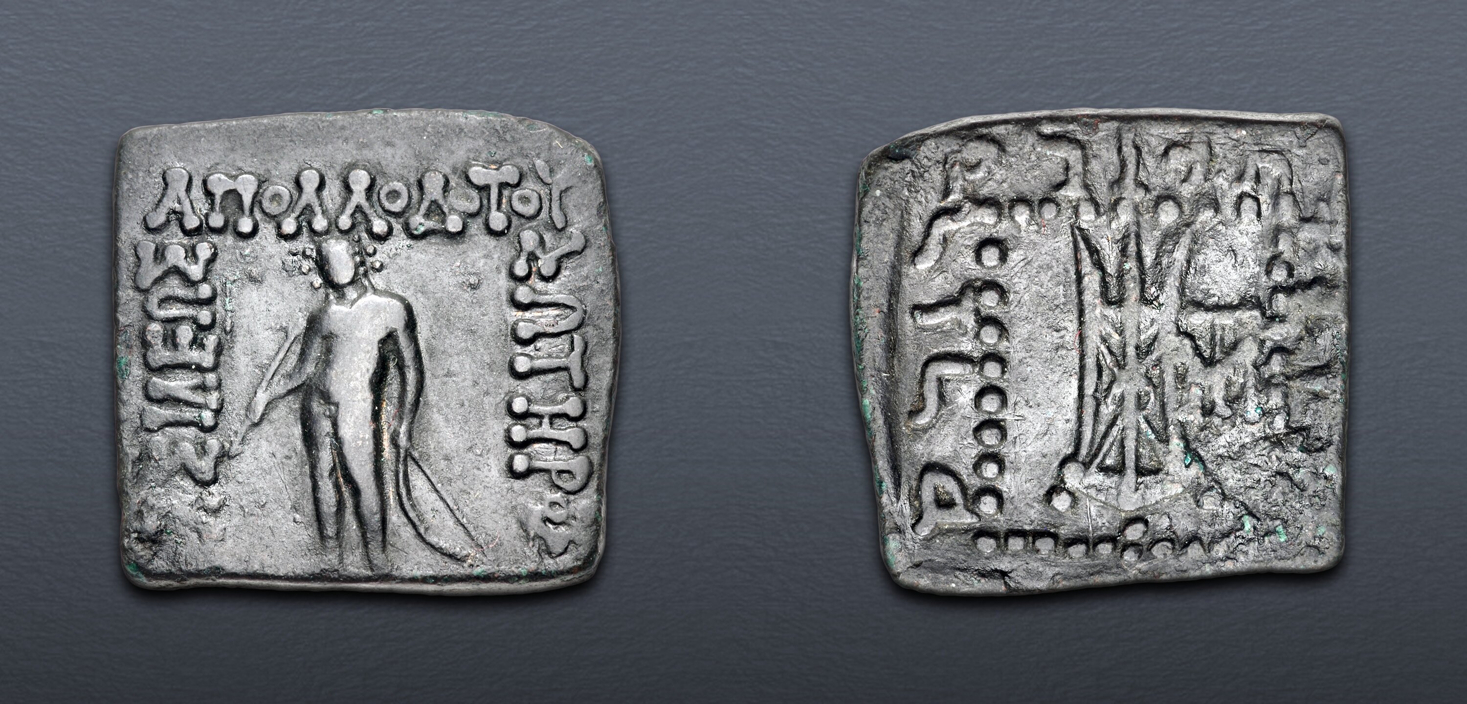 BAKTRIA, Greco-Baktrian Kingdom. Apollodotos I Soter. Circa 180-160 BC ...