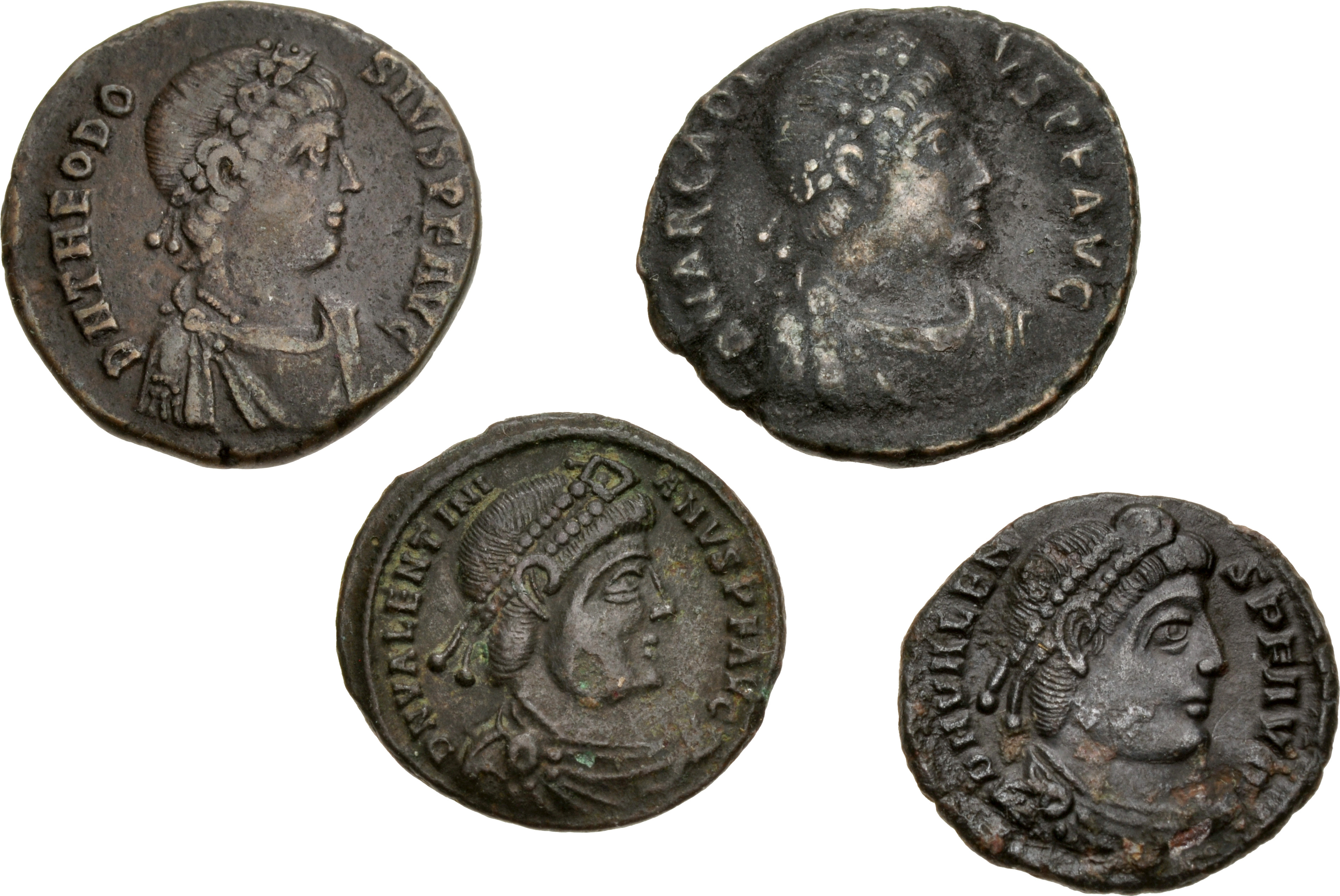 ROMAN. Imperial. Lot of four (4) late Roman bronze issues. | Classical ...