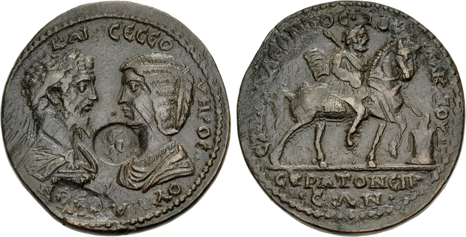 CARIA, Stratonicaea. Septimius Severus, with Julia Domna. AD 193-211. Æ ...
