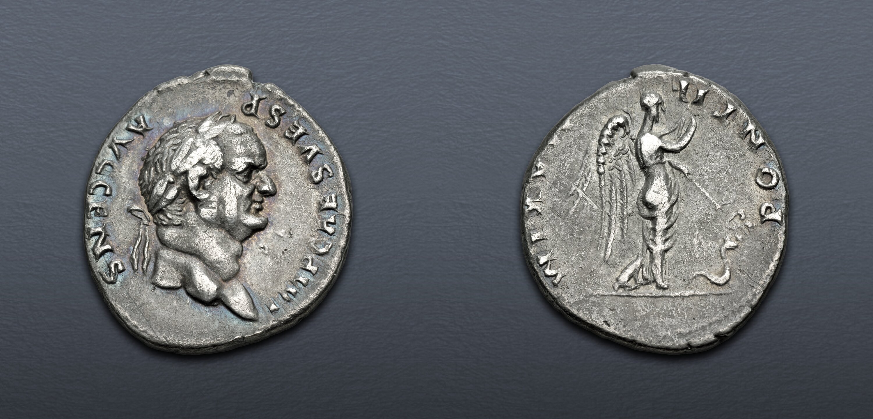 Vespasian. AD 69-79. AR Denarius (17.5mm, 3.20 g, 12h). Rome mint ...