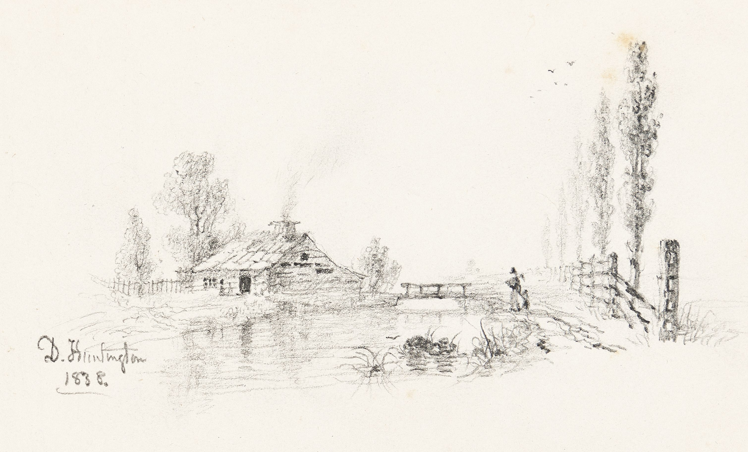 (ART.) Family commonplace book featuring two landscapes by Daniel ...