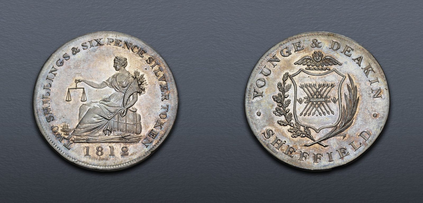 CONDER TOKENS, Yorkshire. Sheffield. Young & Deakin. AR Halfcrown Token ...