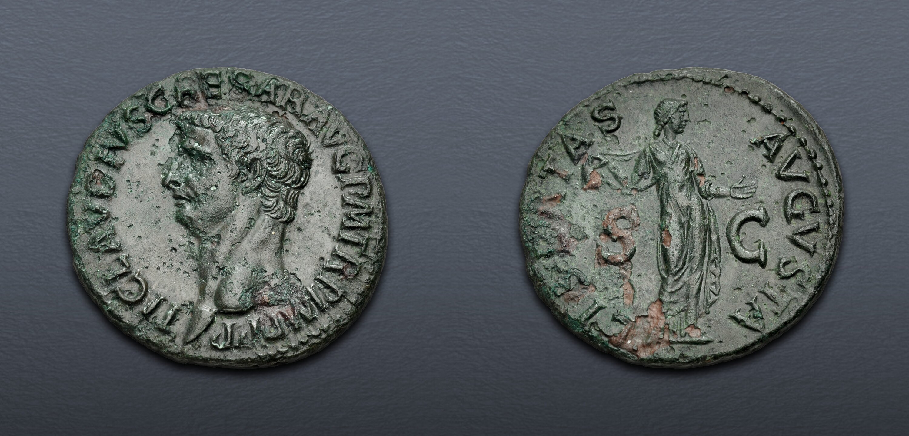 Claudius. AD 41-54. Æ As (28.5mm, 10.33 g, 6h). Rome mint. Struck AD 42 ...