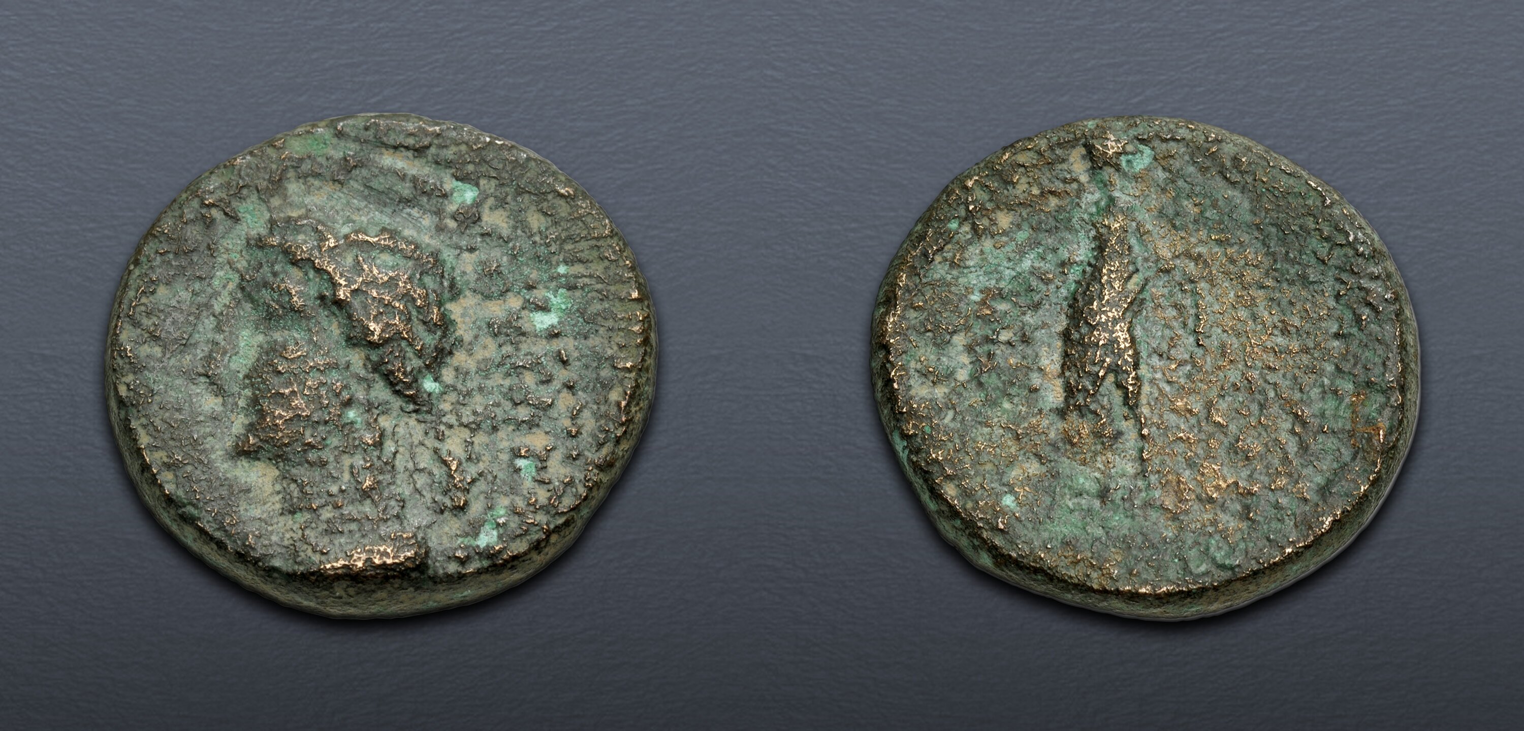 JUDAEA, Herodians. Agrippa I, with Caesonia and Drusilla. 37-43 CE. Æ ...