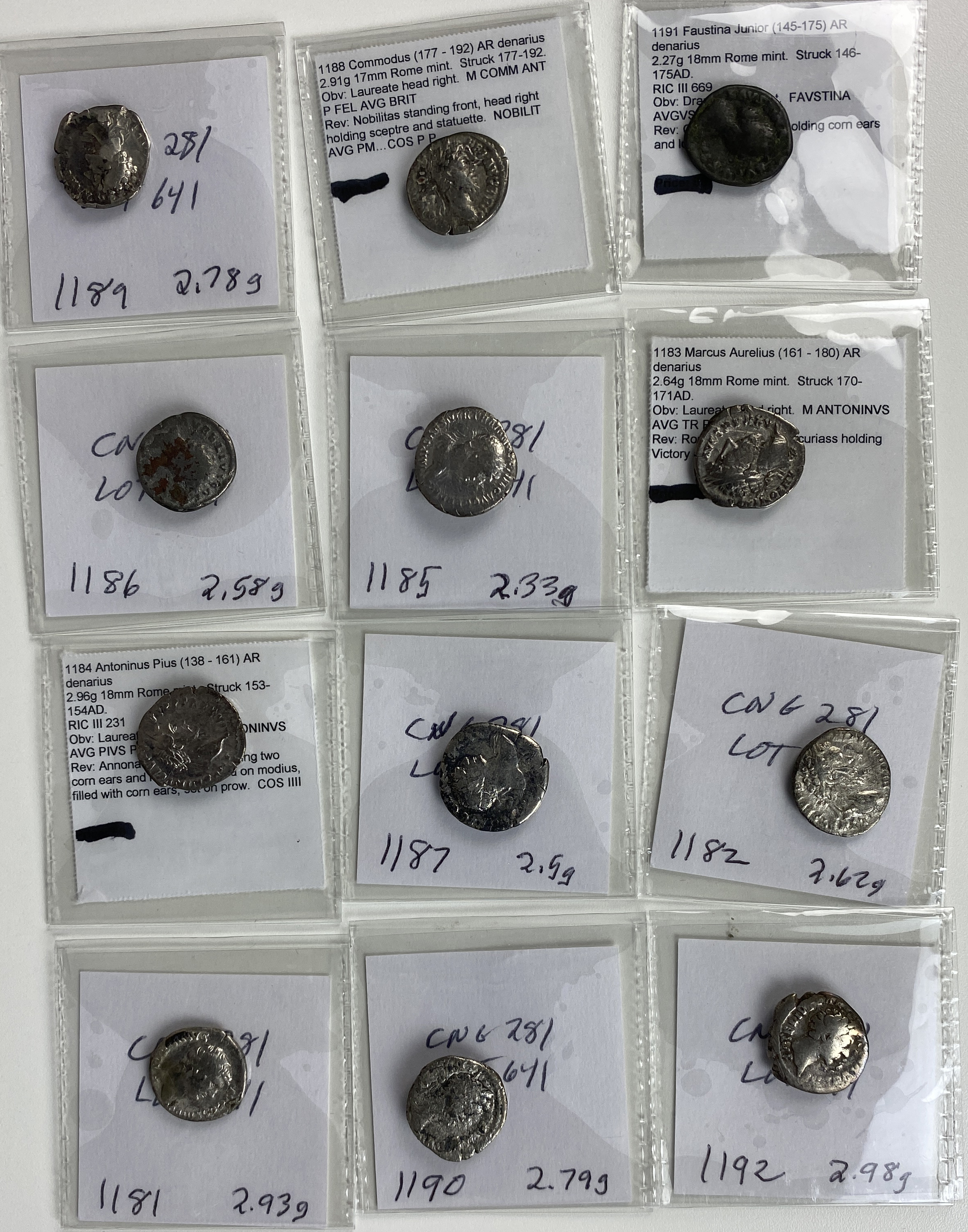 ROMAN. Imperial. Lot of twelve (12) AR Denarii. | Classical Numismatic ...