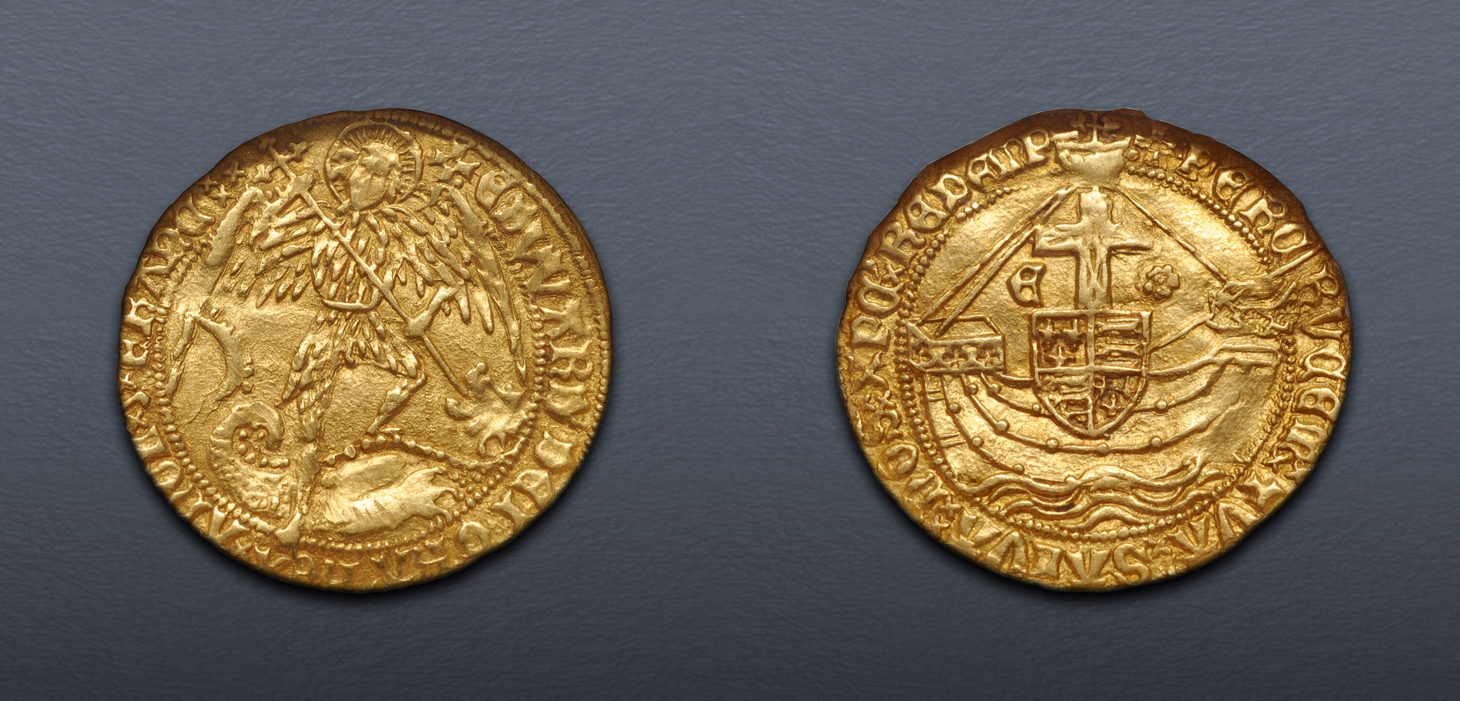 YORK (Restored). Edward IV. Second reign, 1471-1483. AV Angel. Struck ...