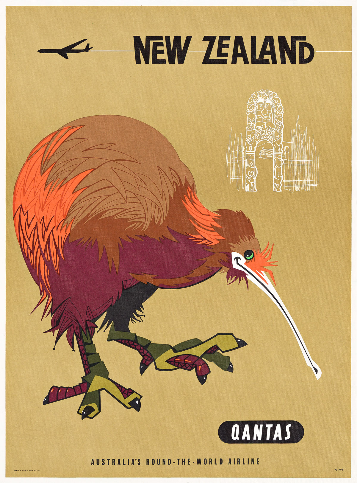 HARRY ROGERS (1929-2012). NEW ZEALAND / QANTAS. Circa 1960s. 19½x14½ ...