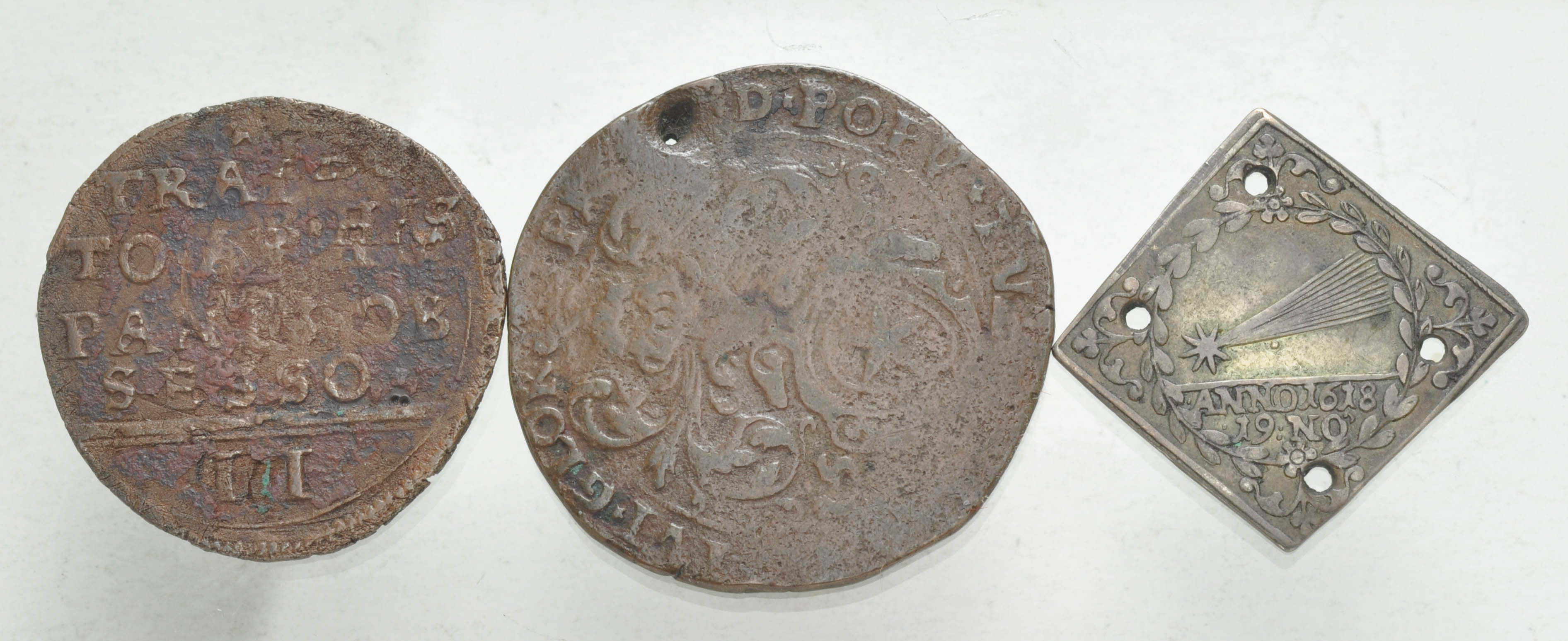 WORLD. Miscellaneous. Lot of three (3) silver and base metal issues ...