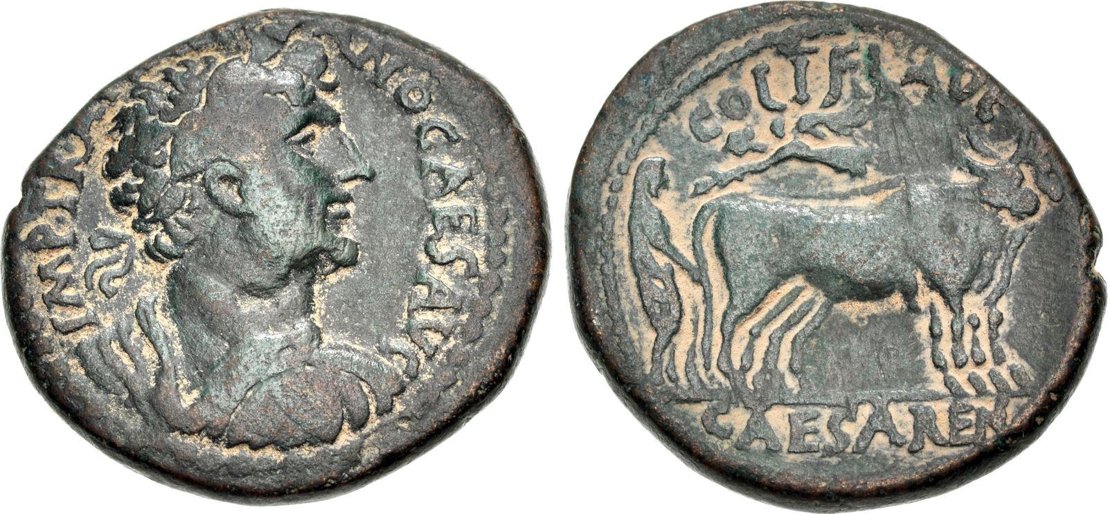 JUDAEA, Caesarea Maritima. Hadrian. 117-138 CE. Æ (31mm, 19.90 g, 11h ...