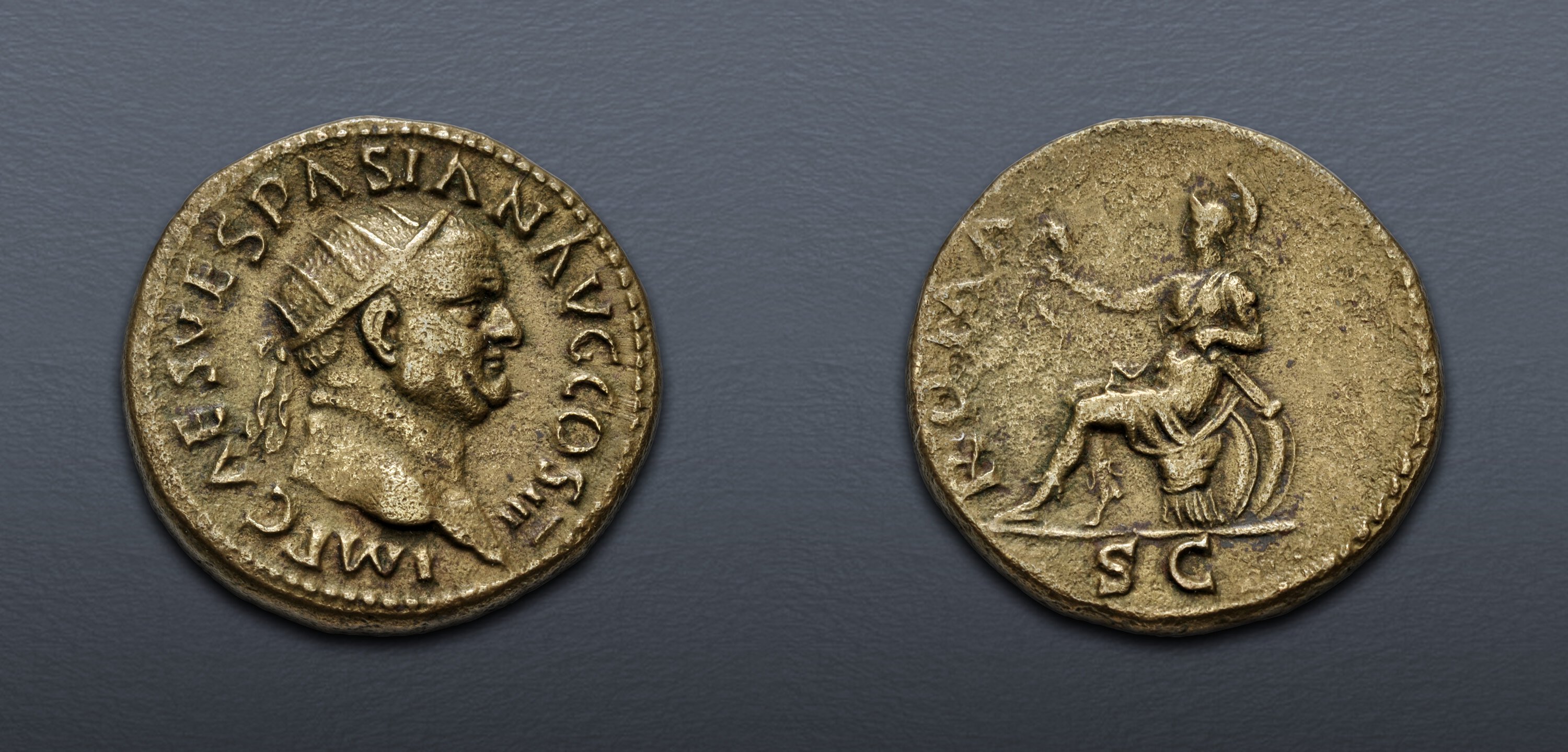 Vespasian. AD 69-79. Æ Dupondius (27.5mm, 14.65 g, 6h). Rome mint ...