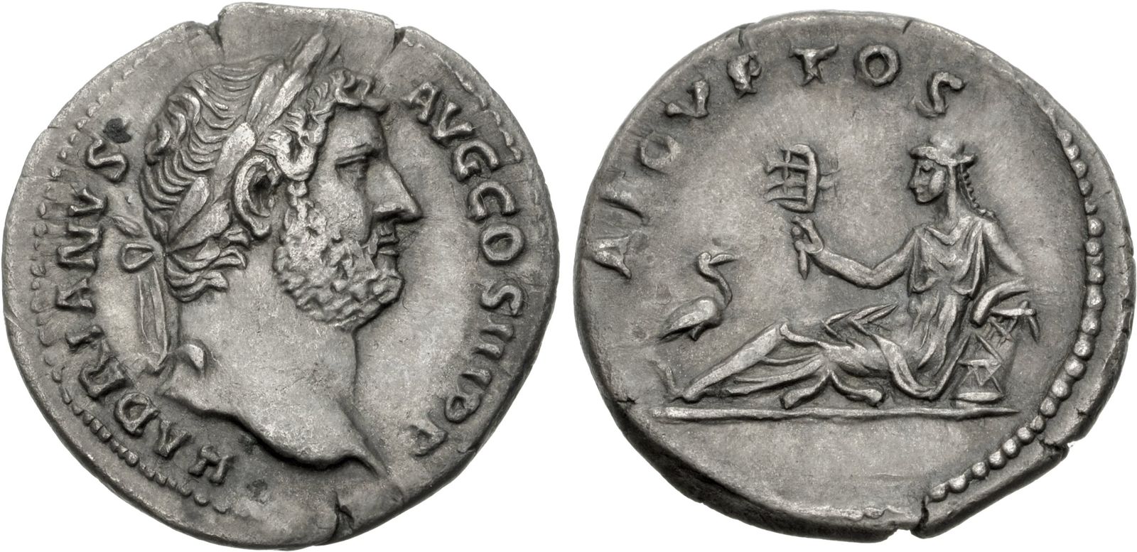 Hadrian. AD 117-138. AR Denarius (17.5mm, 3.10 g, 6h). “Travel series ...
