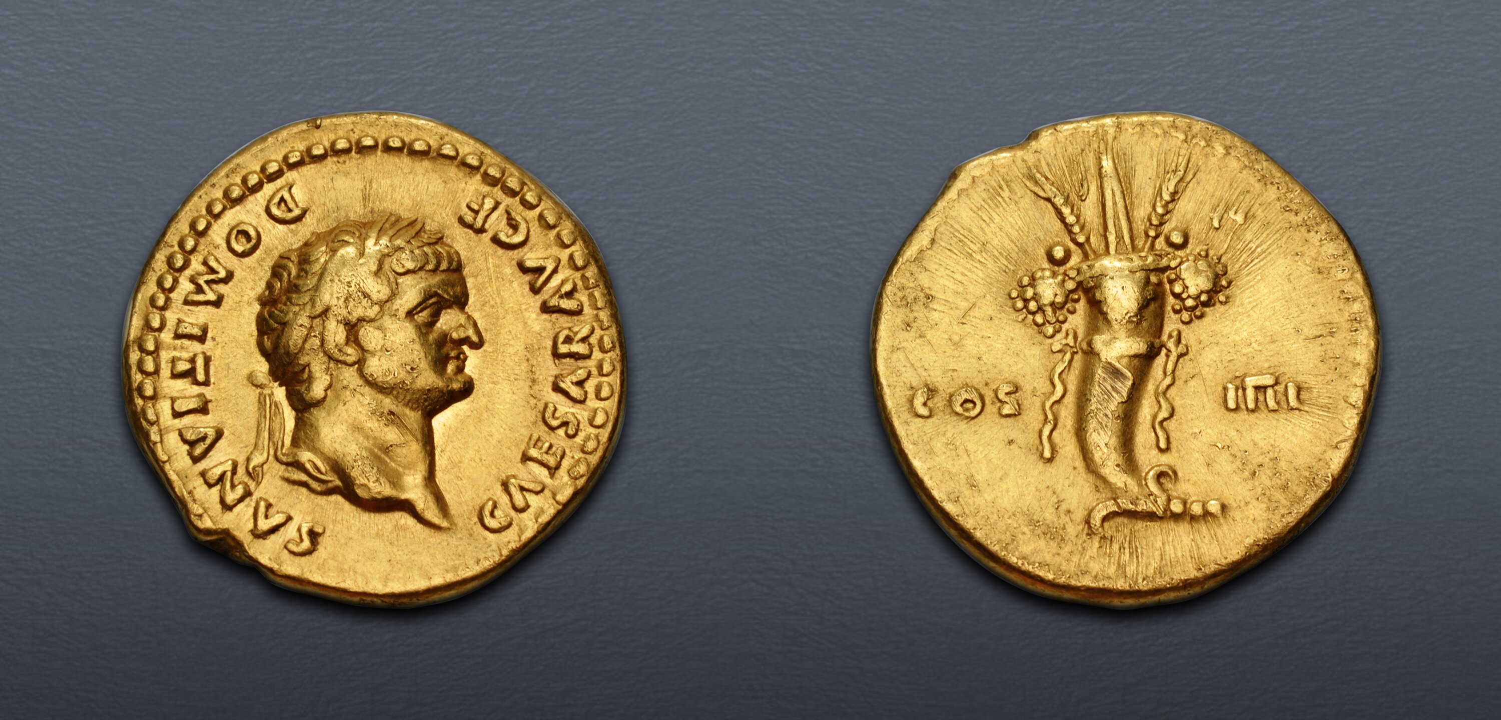 Domitian. As Caesar, AD 69-81. AV Aureus (18mm, 7.35 g, 6h). Rome mint. Struck under Vespasian ...