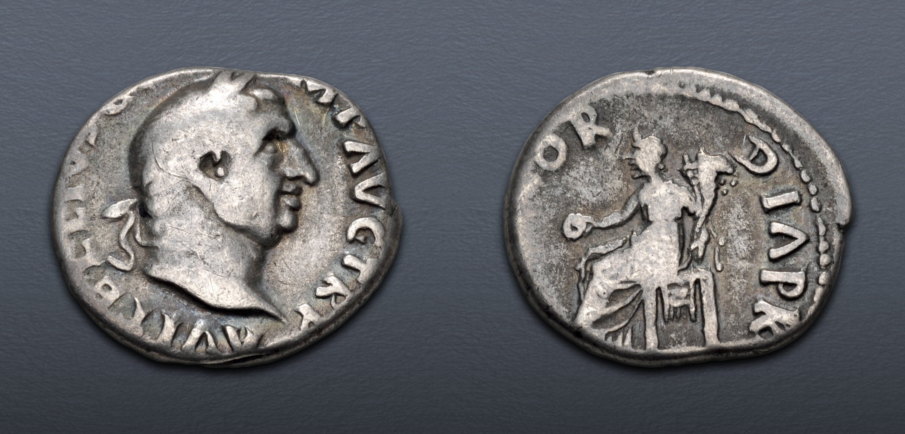 Vitellius. AD 69. AR Denarius (17mm, 3.30 g, 6h). Rome mint. Struck ...