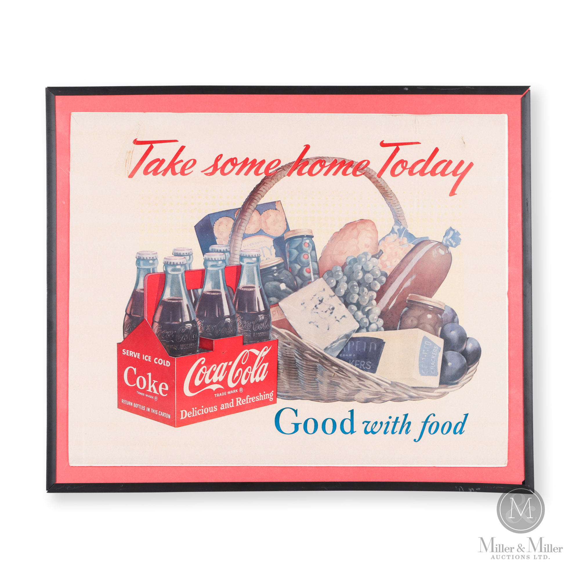 Coca-Cola "Good With Food" Cardboard 6 Pack Sign | Miller & Miller ...