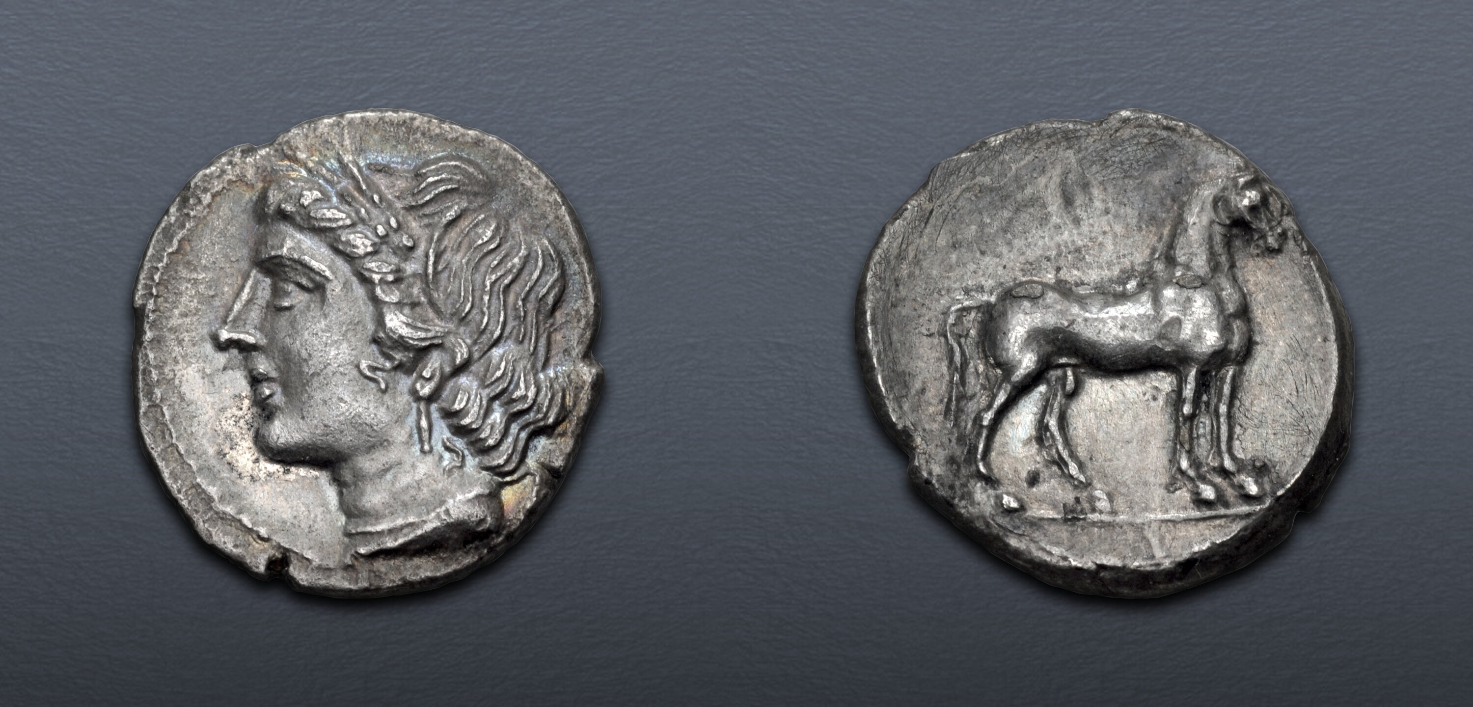 BRUTTIUM, Carthaginian occupation. Circa 215-205 BC. AR Quarter Shekel ...