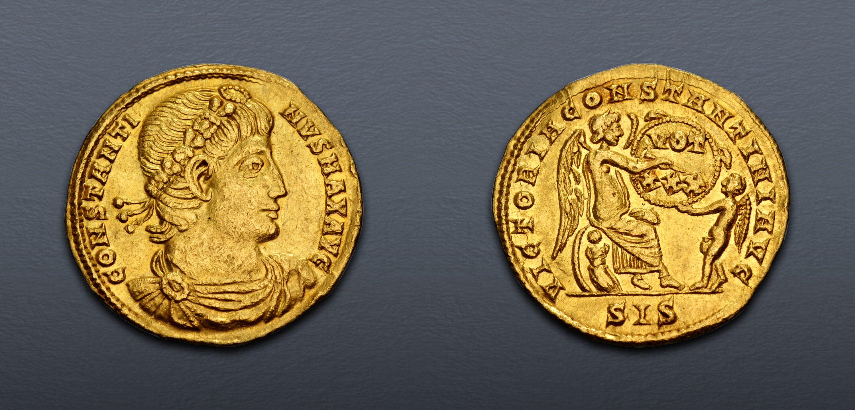 Constantine I. AD 307/310-337. AV Solidus (22.5mm, 4.47 g, 6h). Tricennalia issue. Siscia mint ...