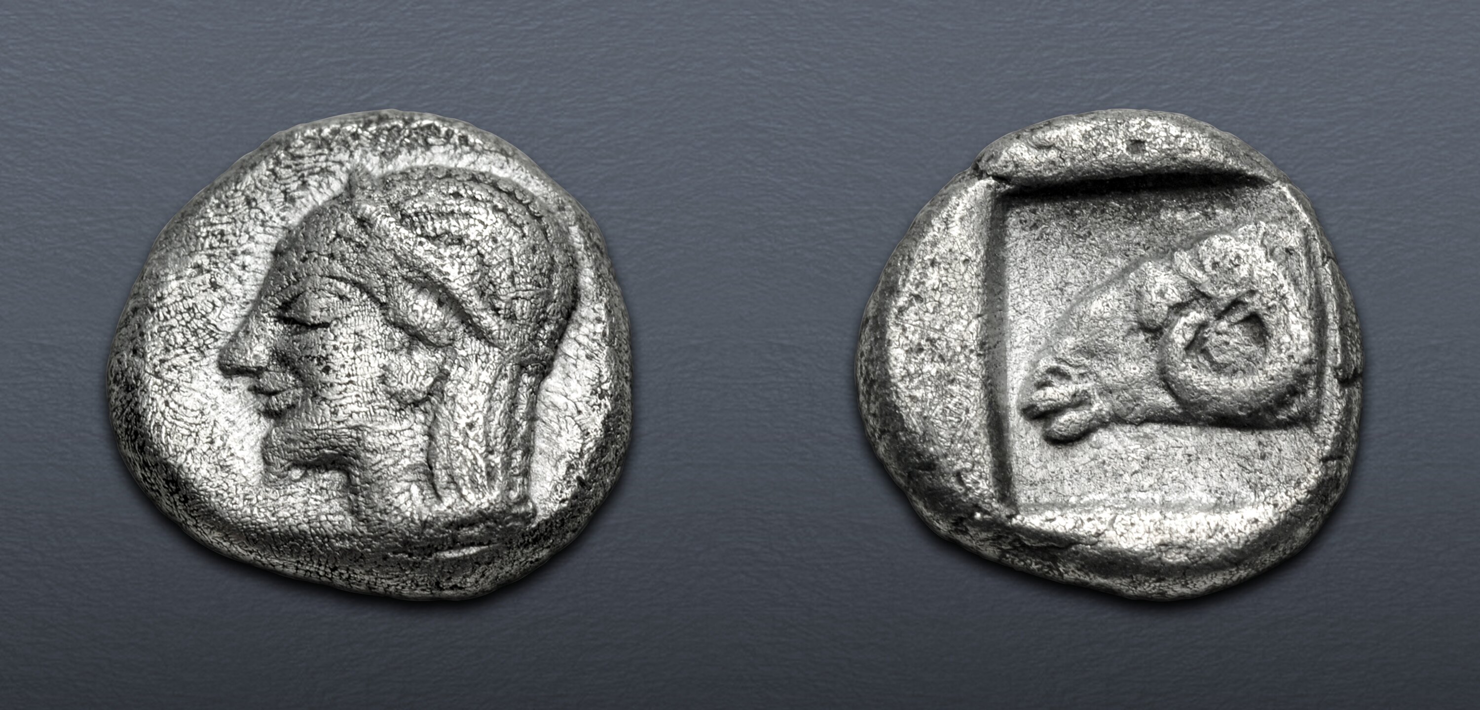 TROAS, Kebren. 5th century BC. AR Diobol (9.5mm, 1.26 g, 11h). VF ...