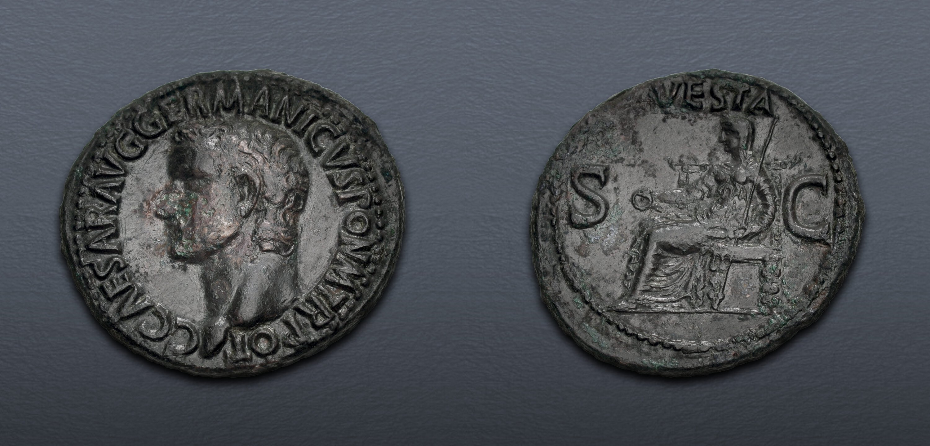 Gaius (Caligula). AD 37-41. Æ As (30mm, 11.63 g, 7h). Rome mint. Struck ...