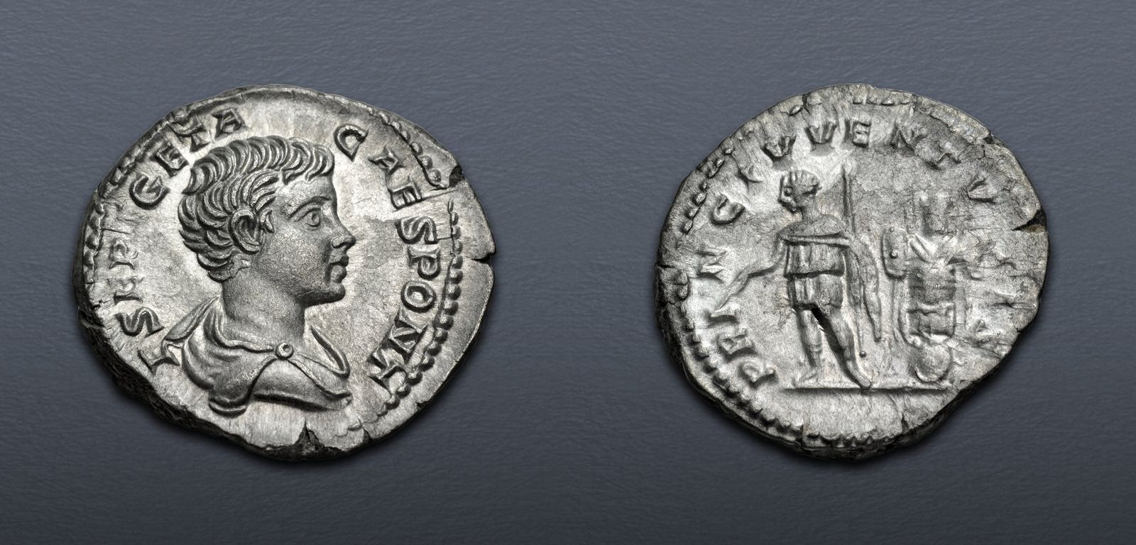 Geta. As Caesar, AD 198-209. AR Denarius (19.5mm, 3.20 g, 12h). Rome ...