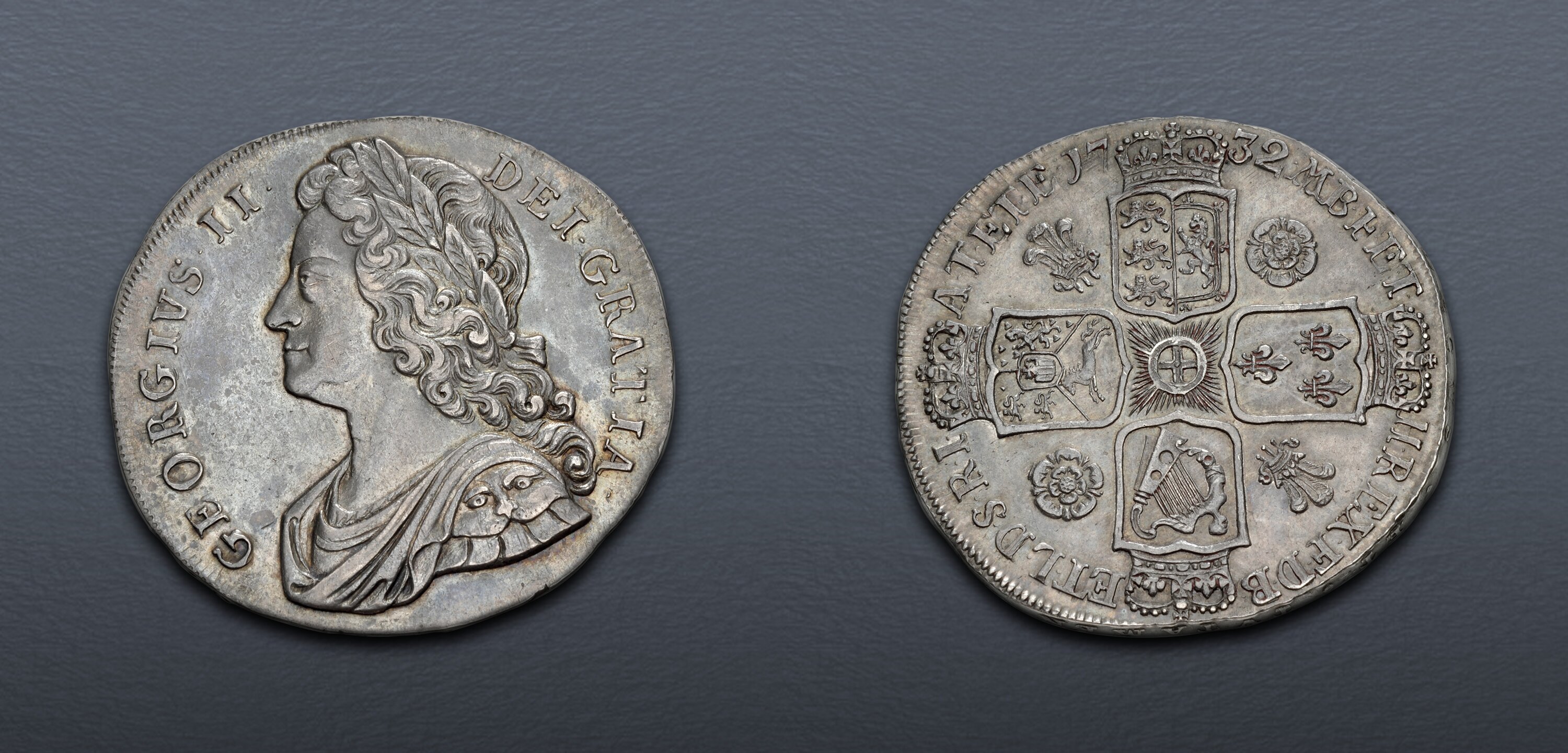 HANOVER. George II. 1727-1760. AR Crown. Dated 17326 and RY SEXTO. EF ...