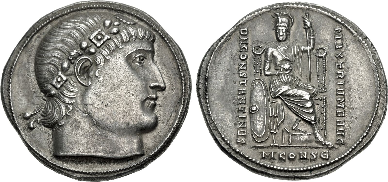 Constantine I. AD 307/310-337. AR Medallion of Five Siliquae (30mm, 17. ...