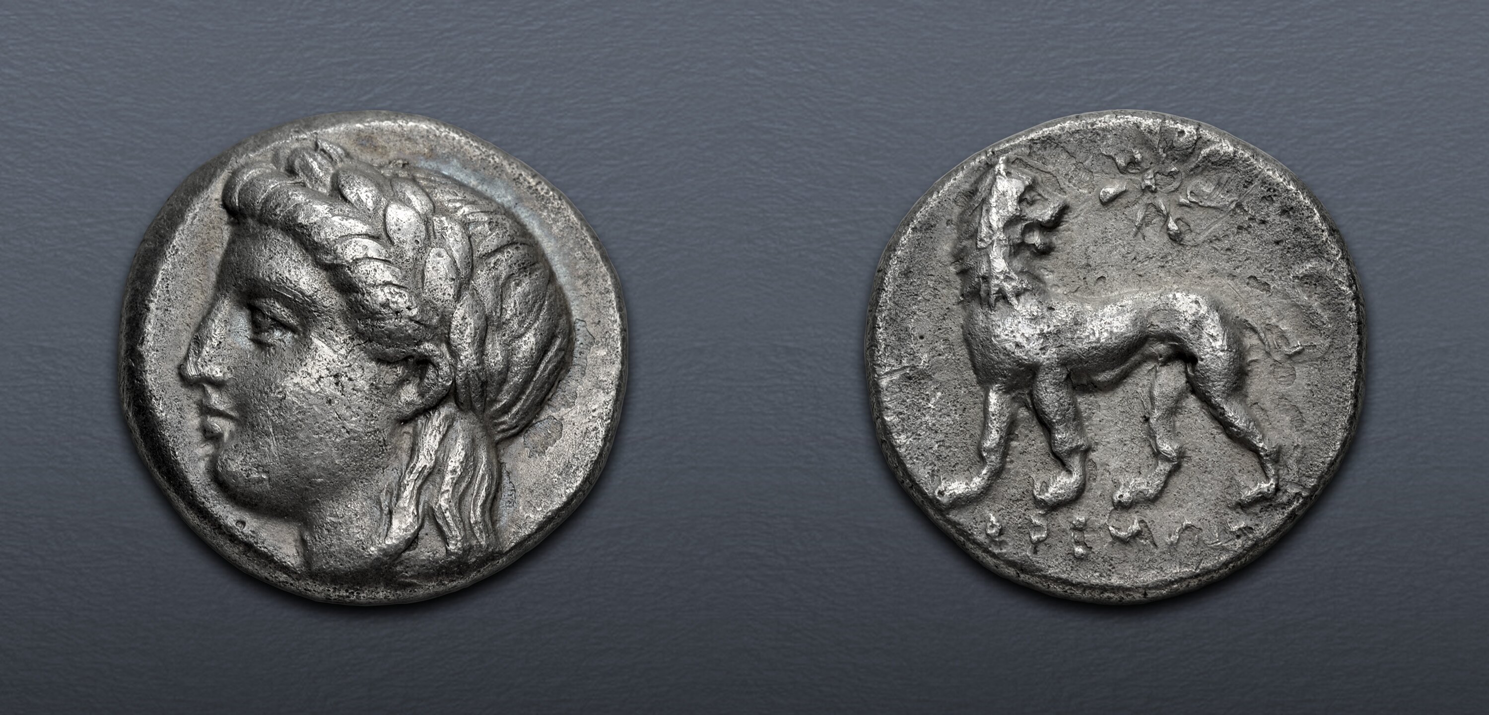 IONIA, Miletos. Circa 350-340 BC. AR Drachm (14mm, 3.55 g, 12h). Bremon ...
