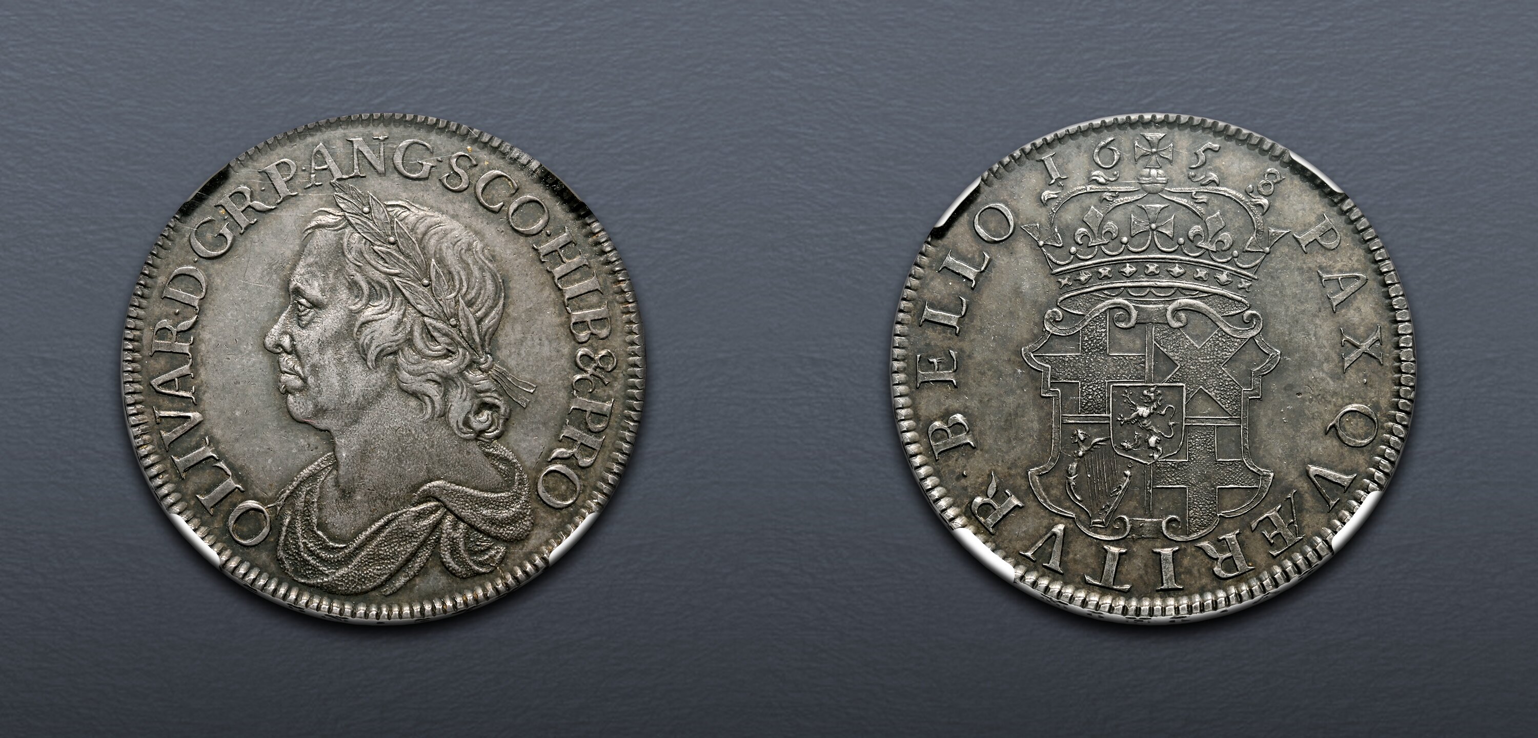 COMMONWEALTH. Oliver Cromwell. Lord Protector, 1653-1658. AR Crown ...