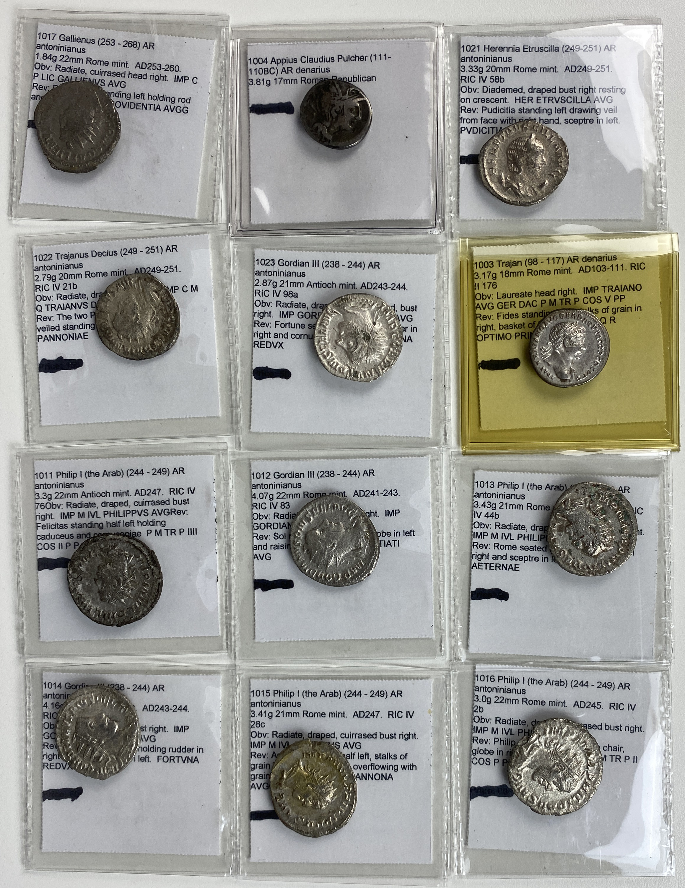 ROMAN. Imperial. Lot of twelve (12) AR Denarii and Antoniniani ...