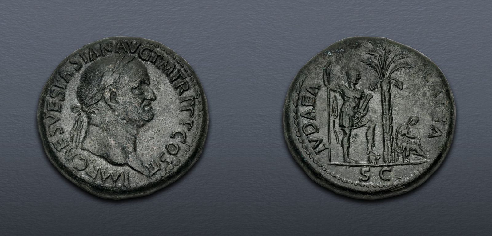 Vespasian. AD 69-79. Æ Sestertius (33mm, 25.57 g, 6h). “Judaea Capta ...