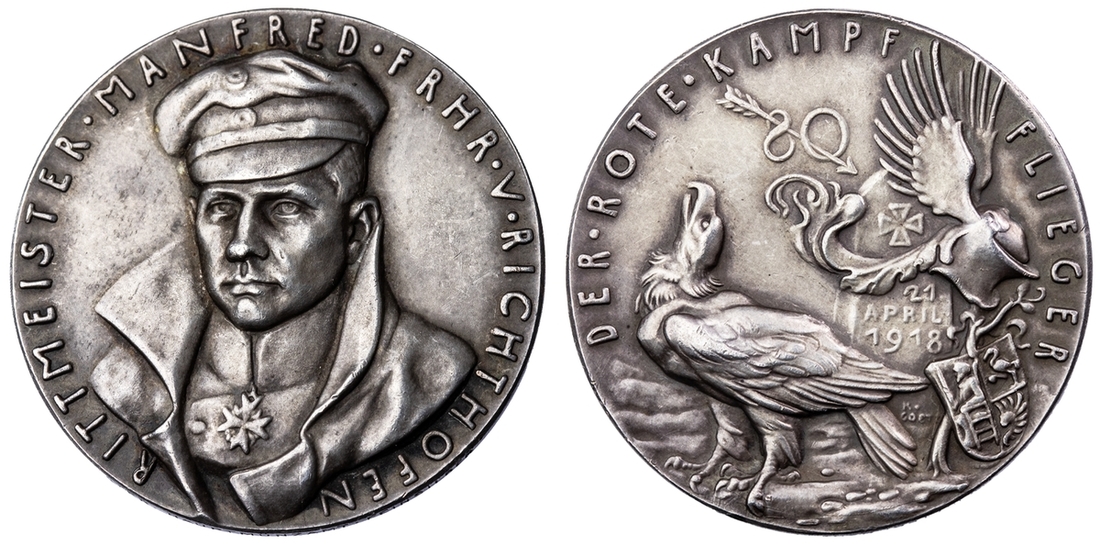 DEATH OF BARON MANFRED VON RICHTHOFEN SILVER MEDAL | Spink