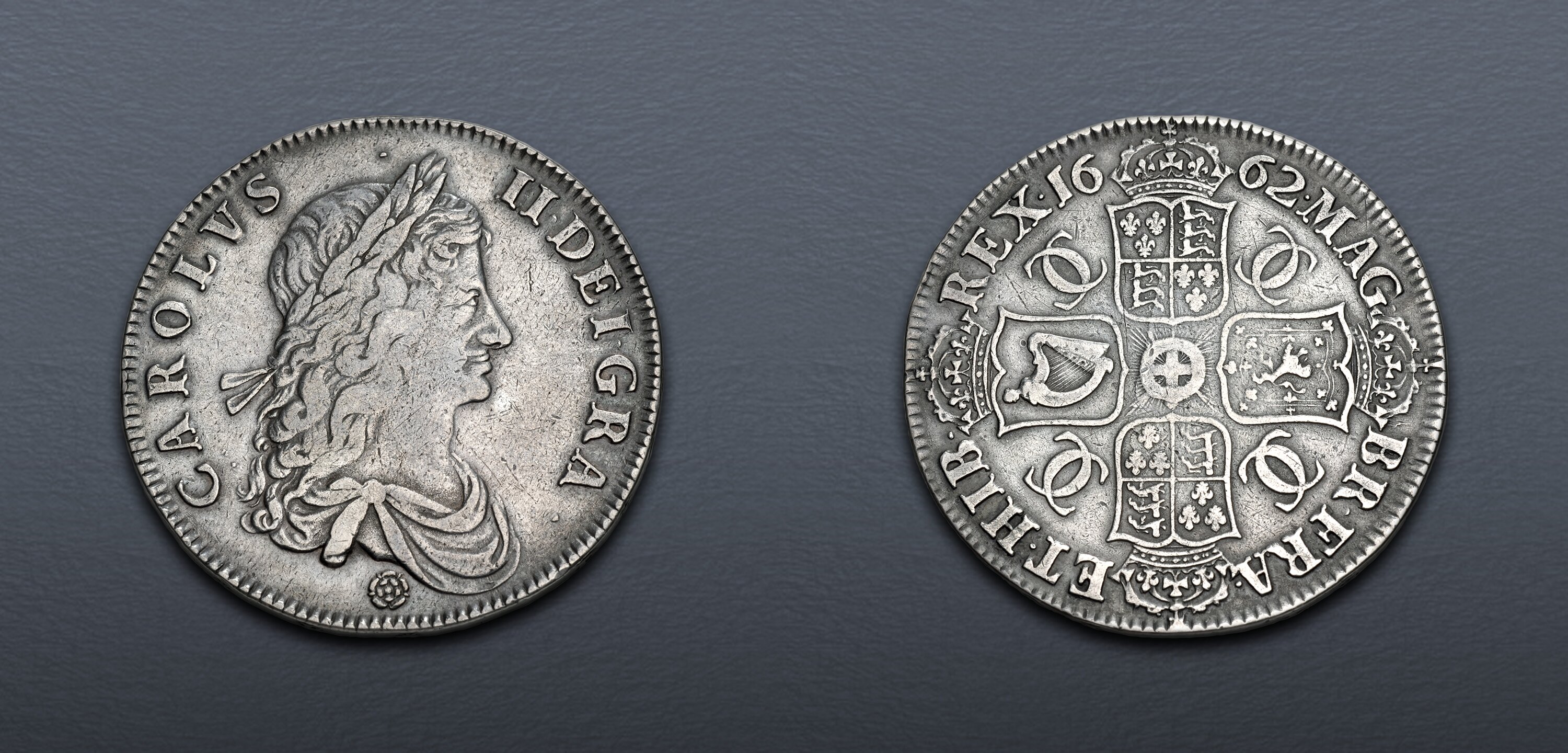 STUART. Charles II. 1660-1685. AR Crown. Dated 1662. Near VF ...