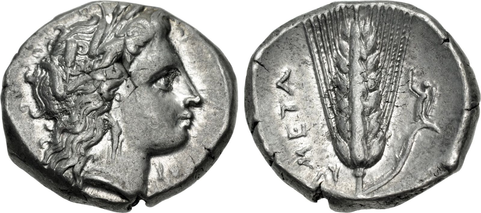 LUCANIA, Metapontion. Circa 330-290 BC. AR Nomos (20mm, 7.90 g, 12h ...