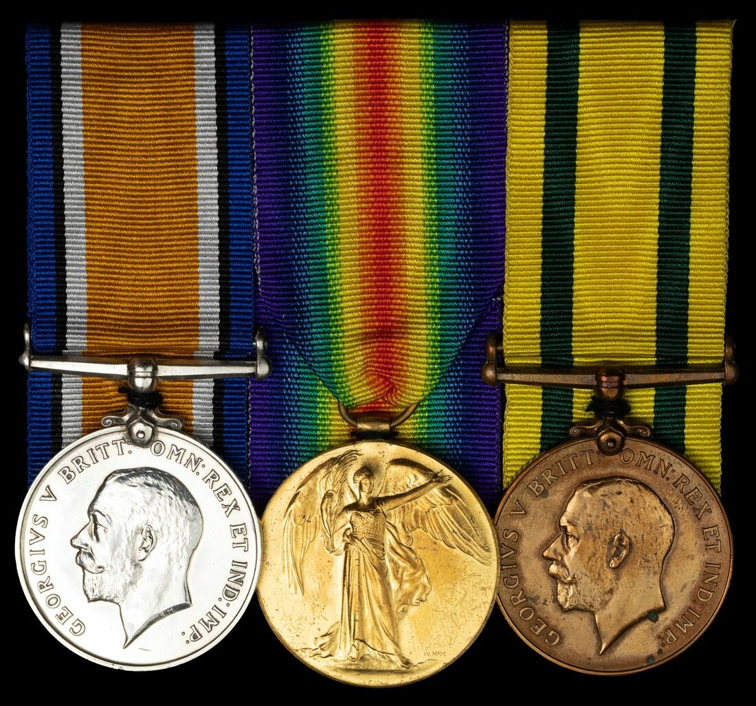 The Great War casualty group of three awarded to Second Lieutenant W. A ...