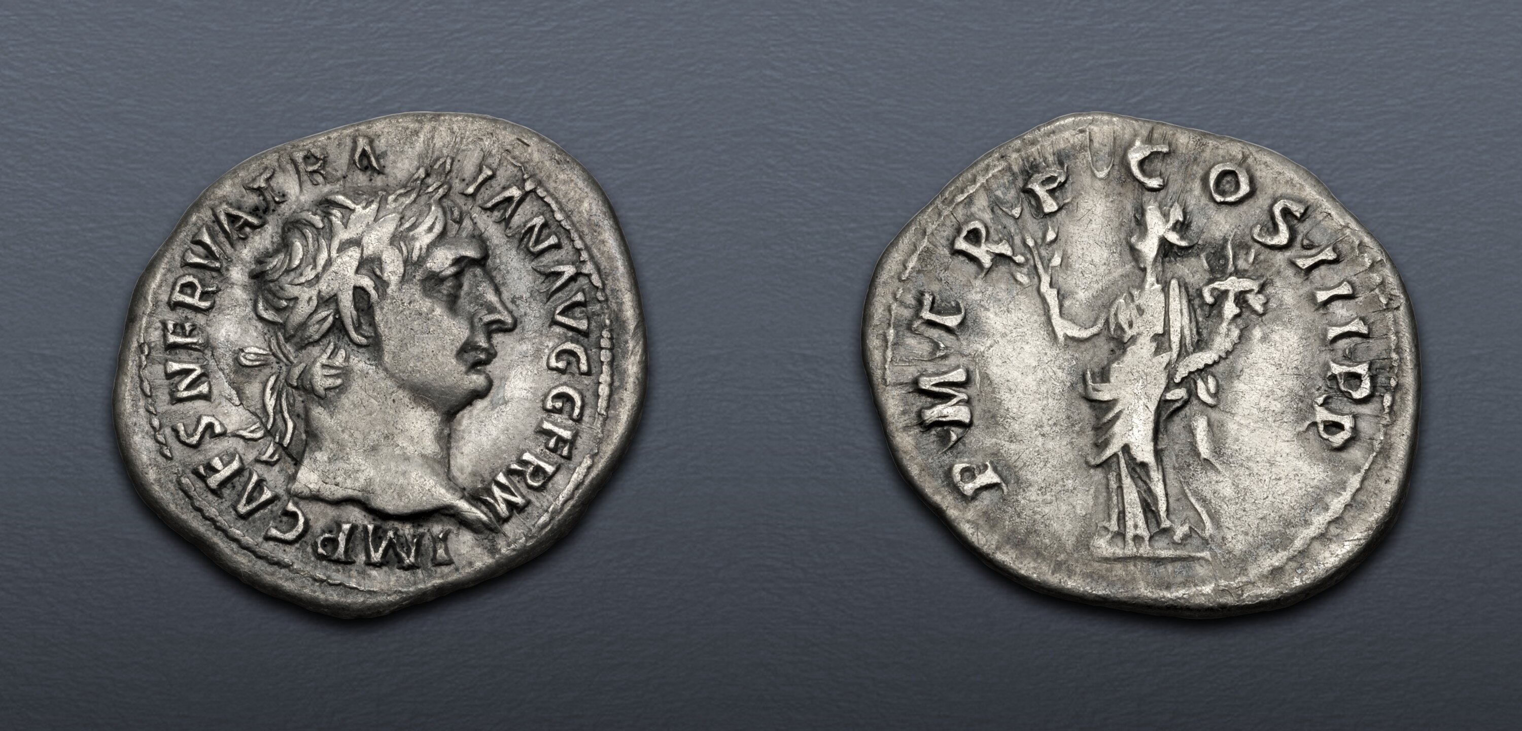 Trajan. AD 98-117. AR Denarius (20mm, 3.05 g, 7h). Rome mint. Struck AD ...