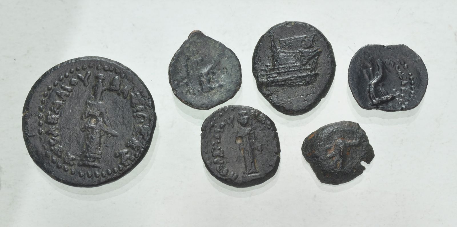GREEK. Egypt & North Africa. Lot of six (6) mostly Ptolemaic bronze ...