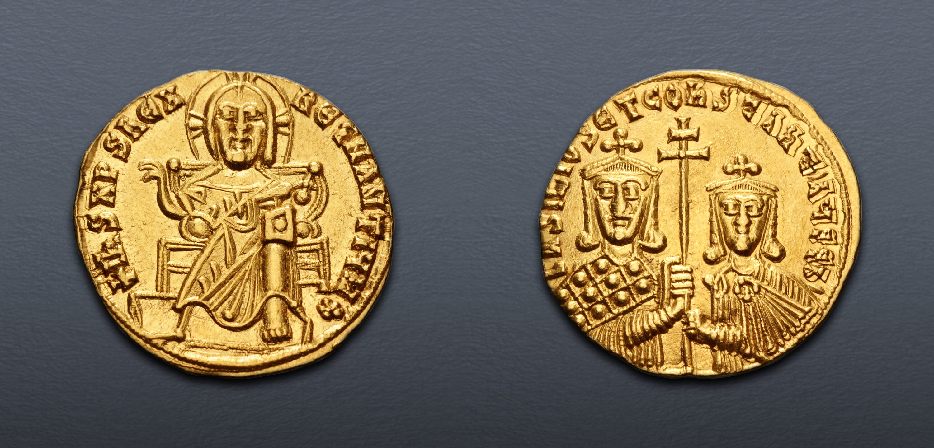Basil I the Macedonian, with Constantine. 867-886. AV Solidus (19mm, 4. ...